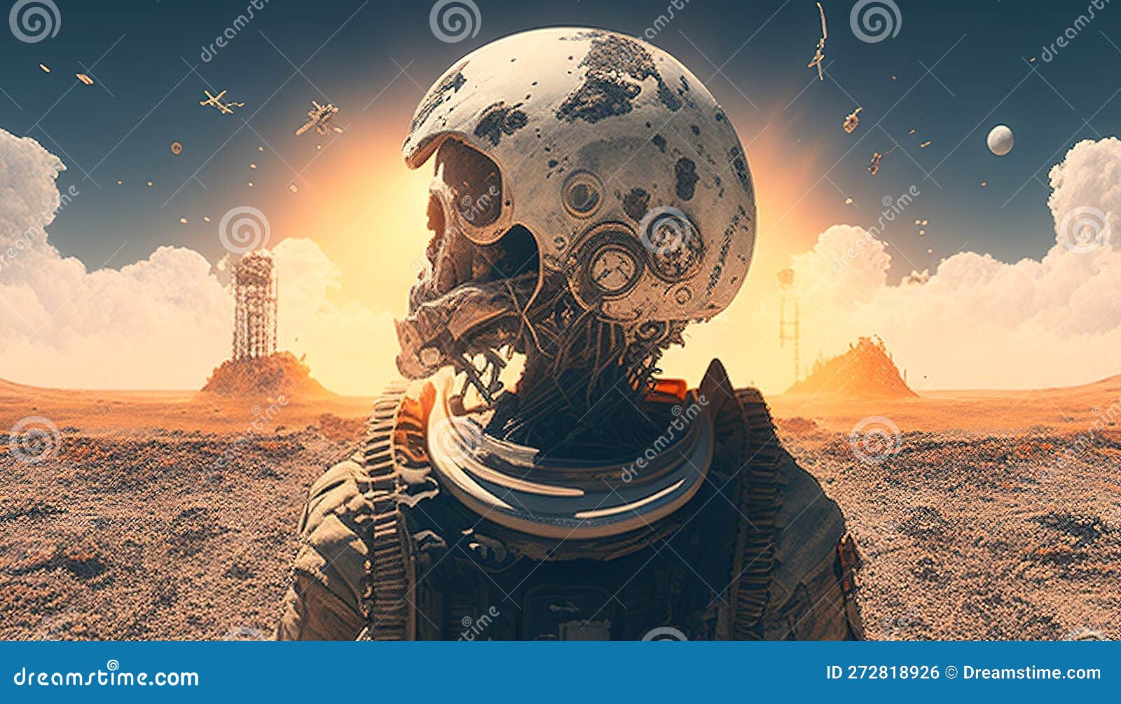 Skull In Astronaut Helmet Isolated. Death In Spacesuit. Skeleton Head ...