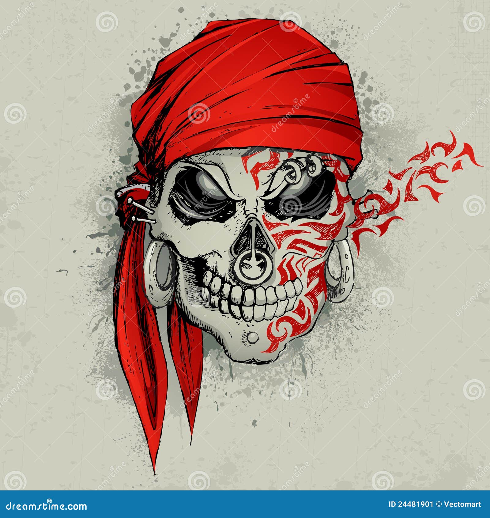 Skull Background Cartoon Vector | CartoonDealer.com #24481901