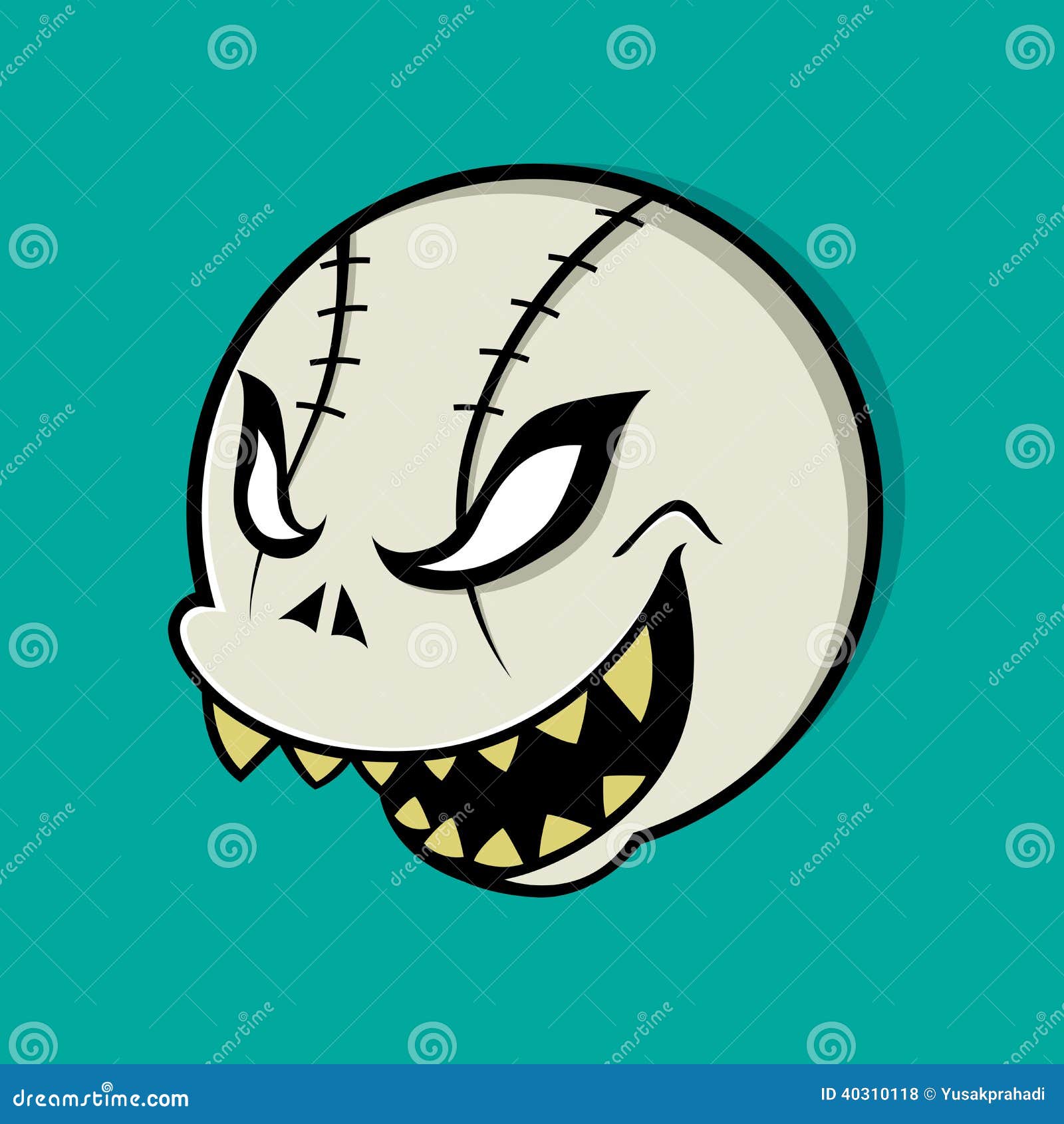 Skull Ball Mascot stock vector. Illustration of emotion - 40310118