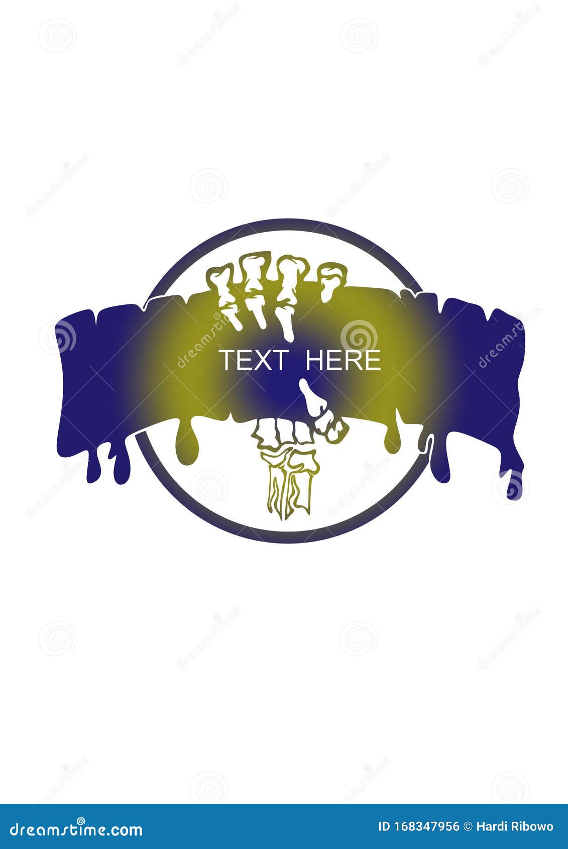 Skull Banner Logo Design Simple Stock Illustration - Illustration of ...