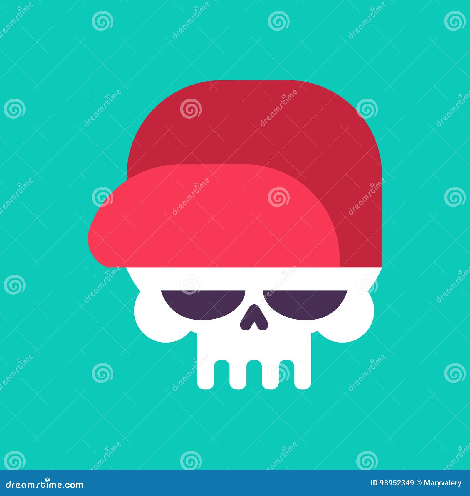 Skull in Baseball Cap Isolated .Head of Skeleton in Hat Stock Vector ...
