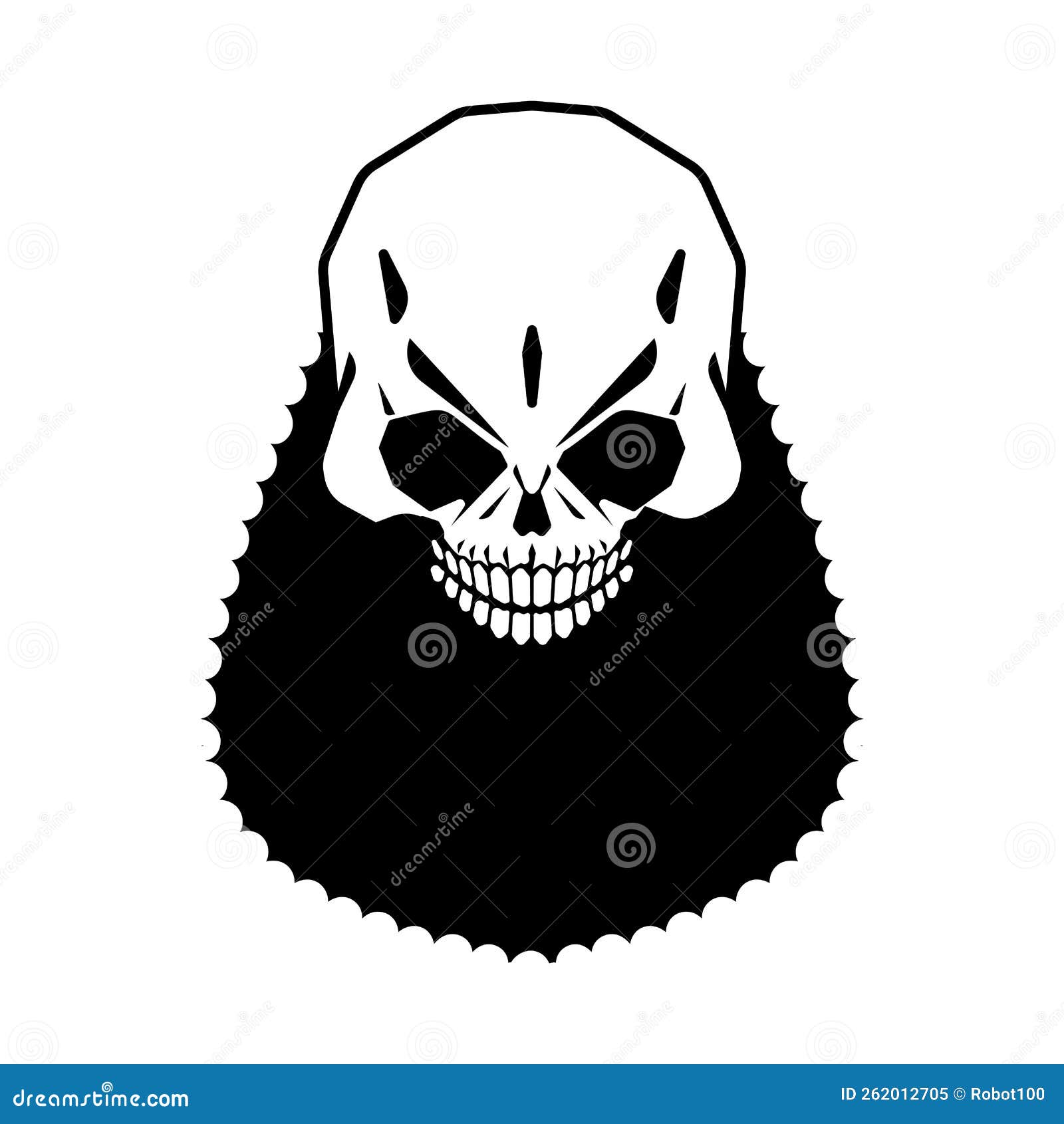 Skull with Beard. Head of Skeleton is Bearded Stock Vector ...