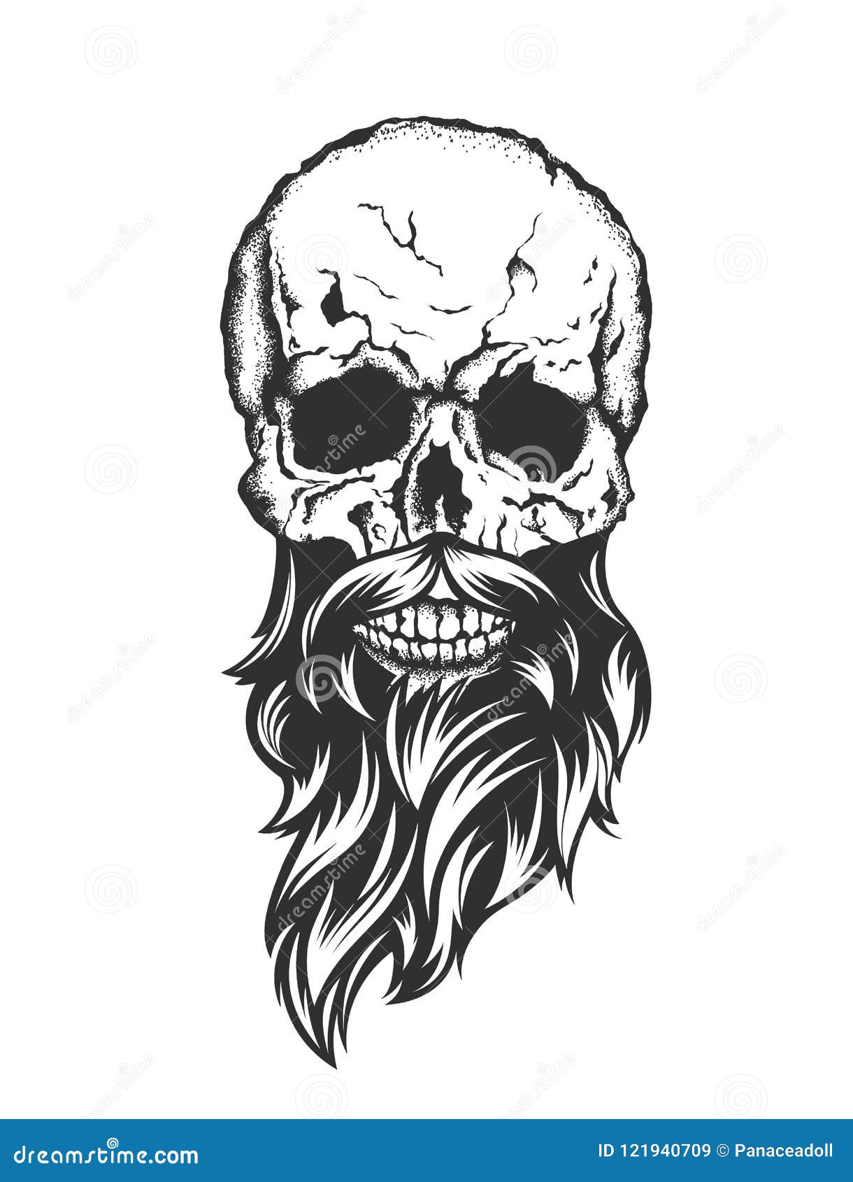 Skull With Beard Vector | CartoonDealer.com #85219892