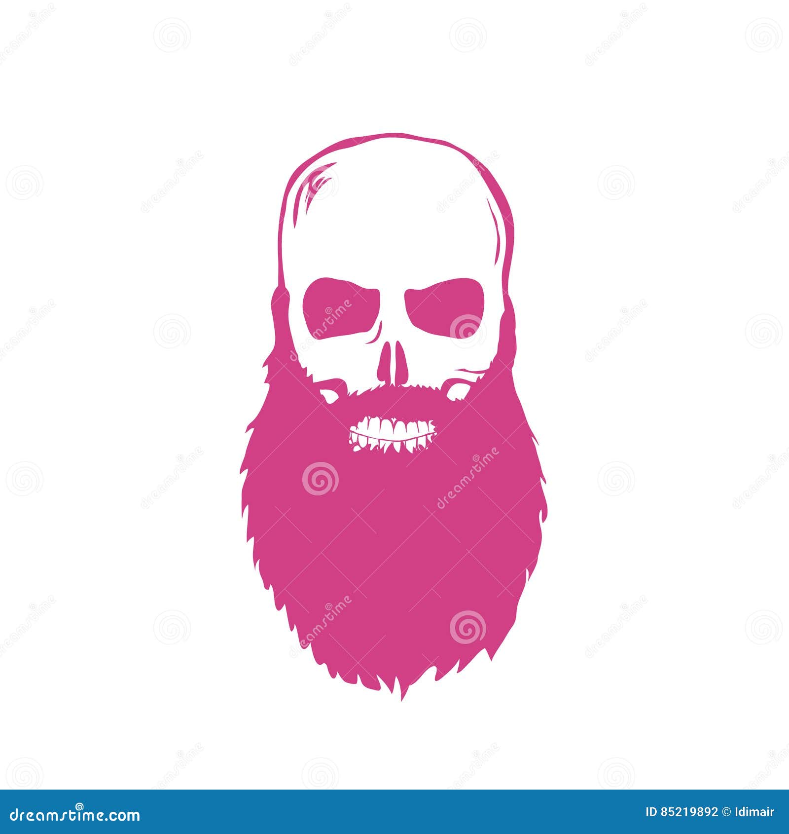 Skull with beard Vector stock vector. Illustration of hand - 85219892