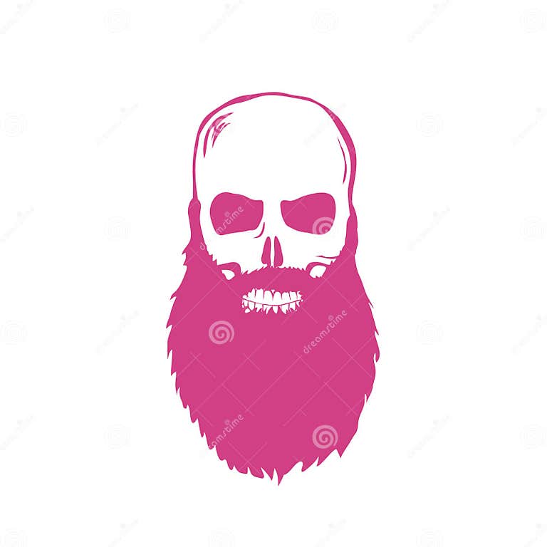 Skull with beard Vector stock vector. Illustration of hand - 85219892