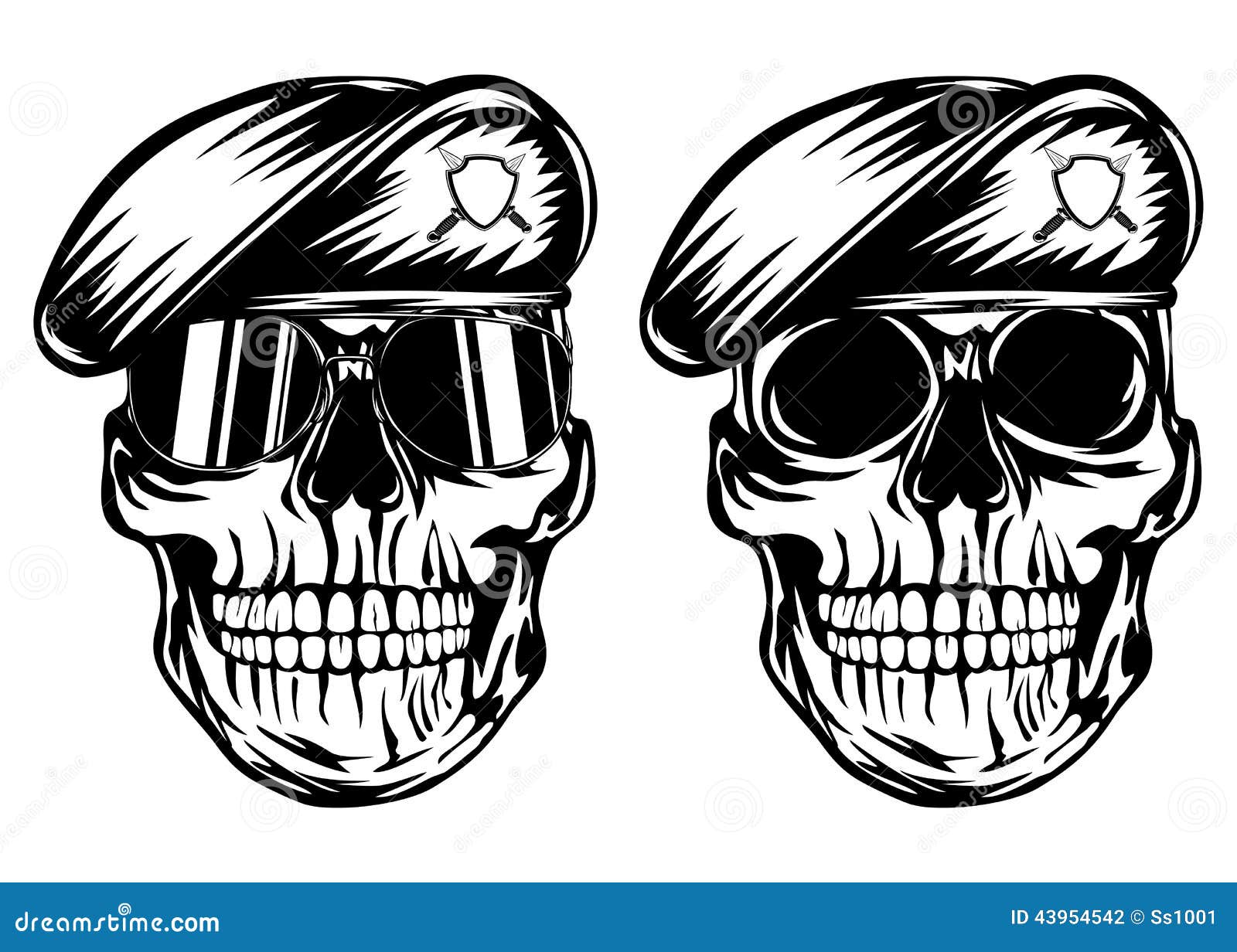 Skull In Beret Stock Vector - Image: 43954542