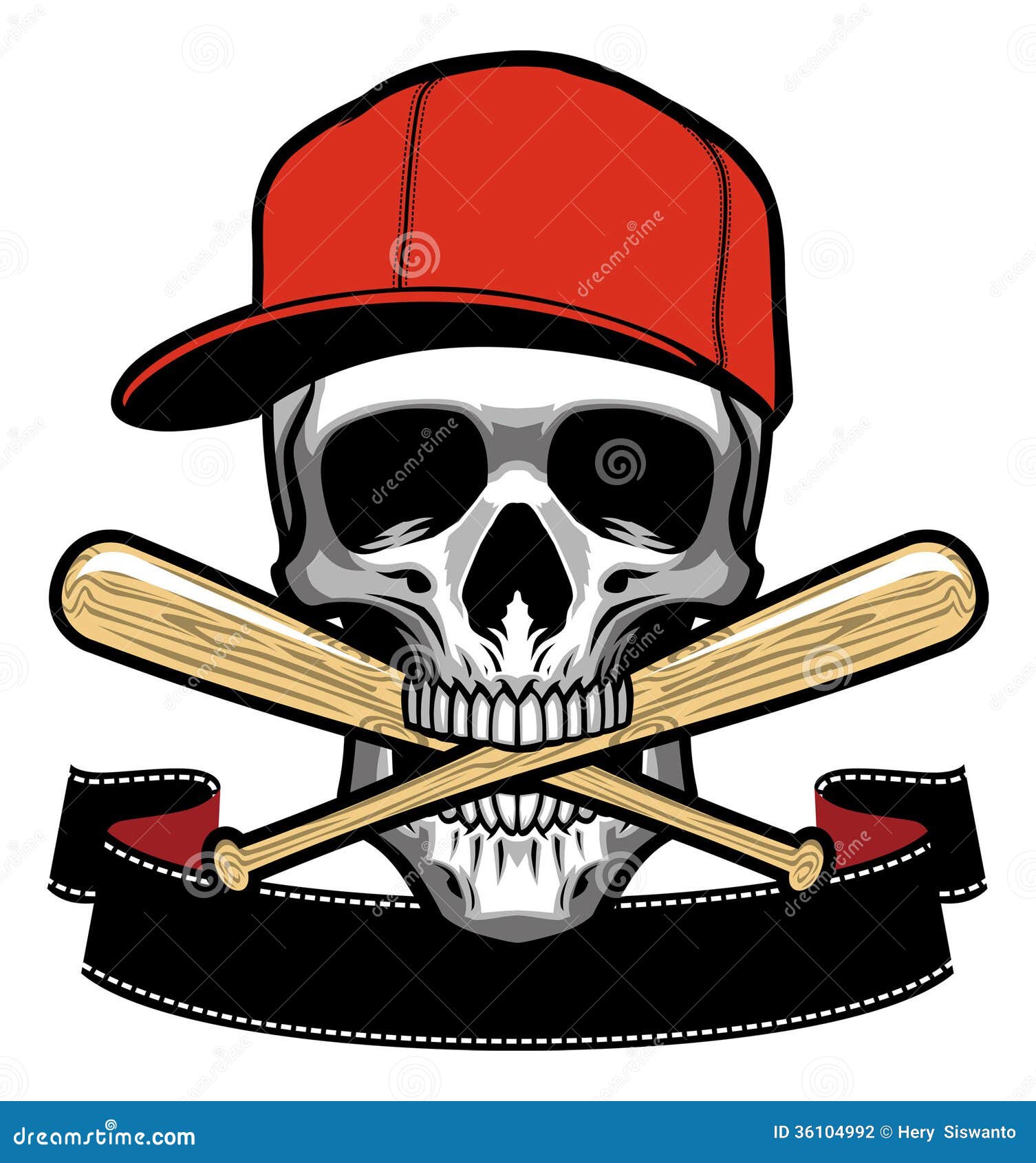 Baseball Skull And Cross Bats 3 Stock Photography | CartoonDealer.com ...