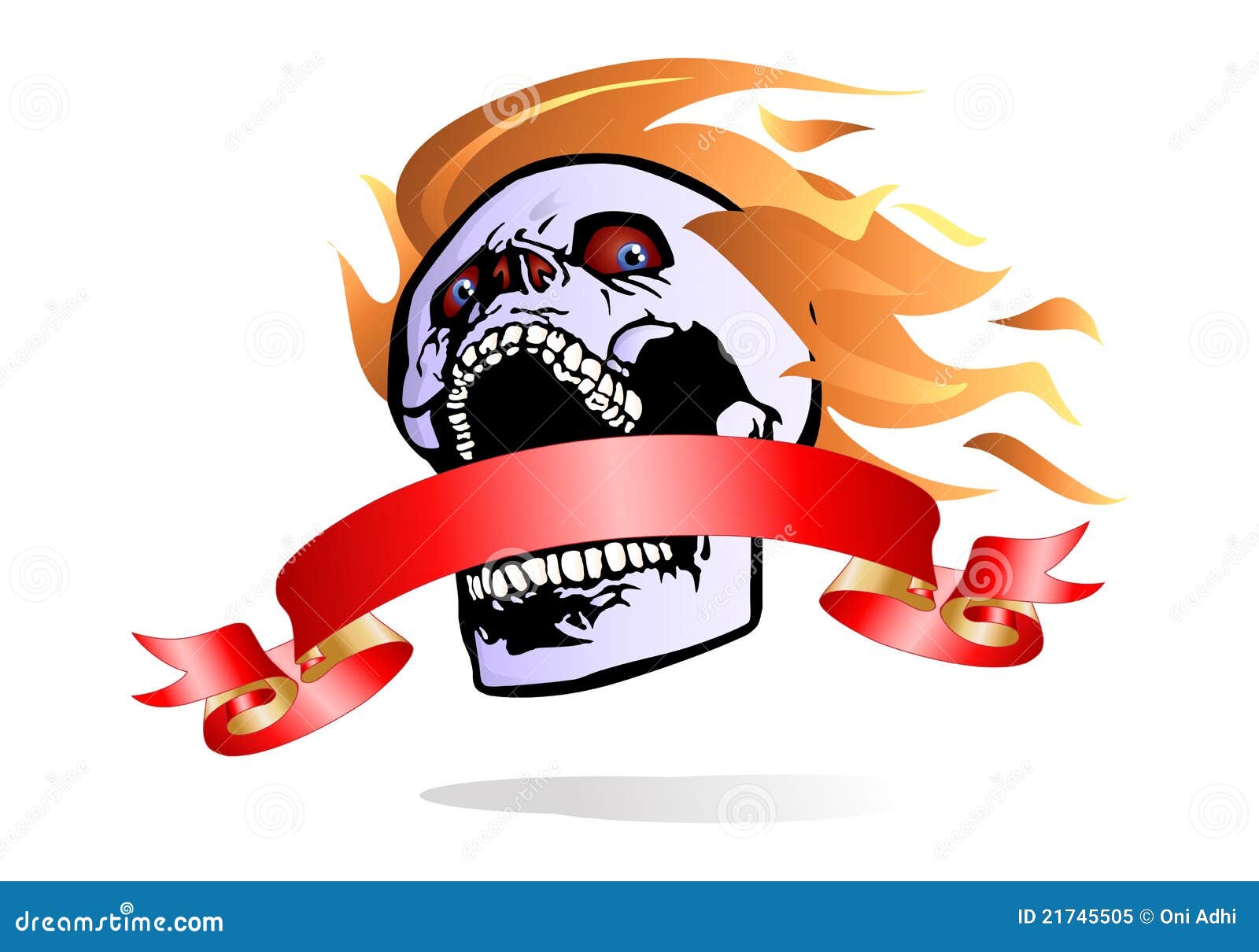 Skull Bite A Dagger Vector Illustration 39723972