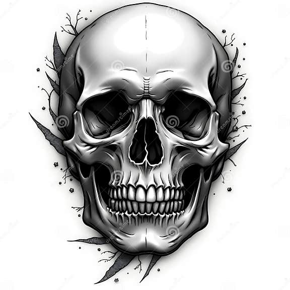 Skull stock illustration. Illustration of fiction, white - 339963367