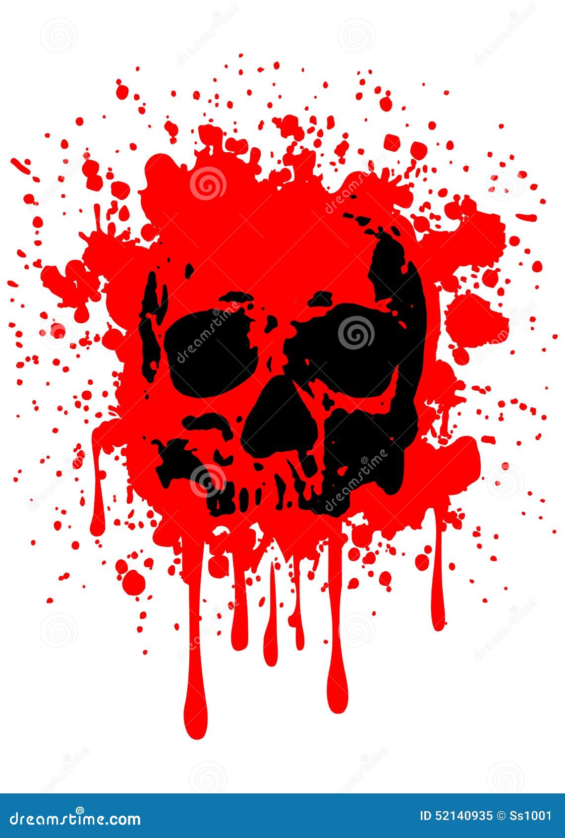 Skull blood stock vector. Illustration of death, human - 52140935