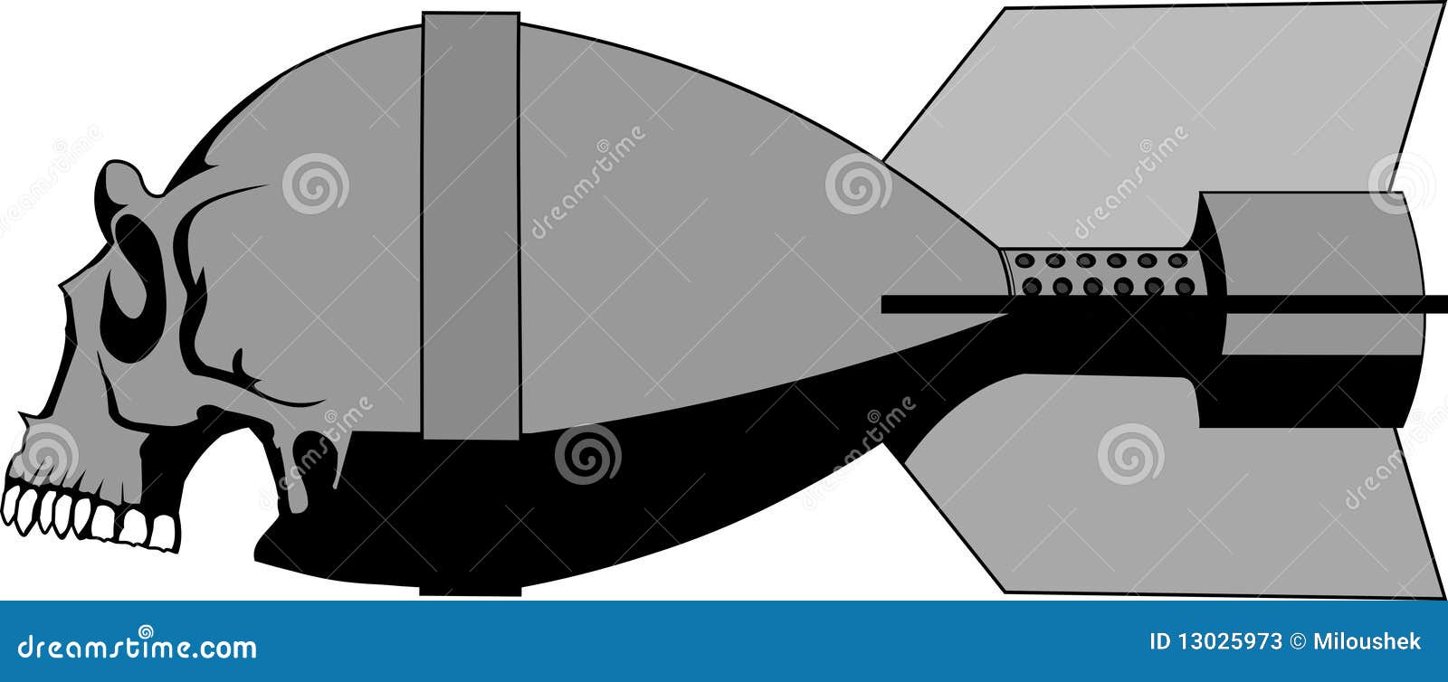 Skull bomb stock vector. Illustration of nonsense, aggression - 13025973