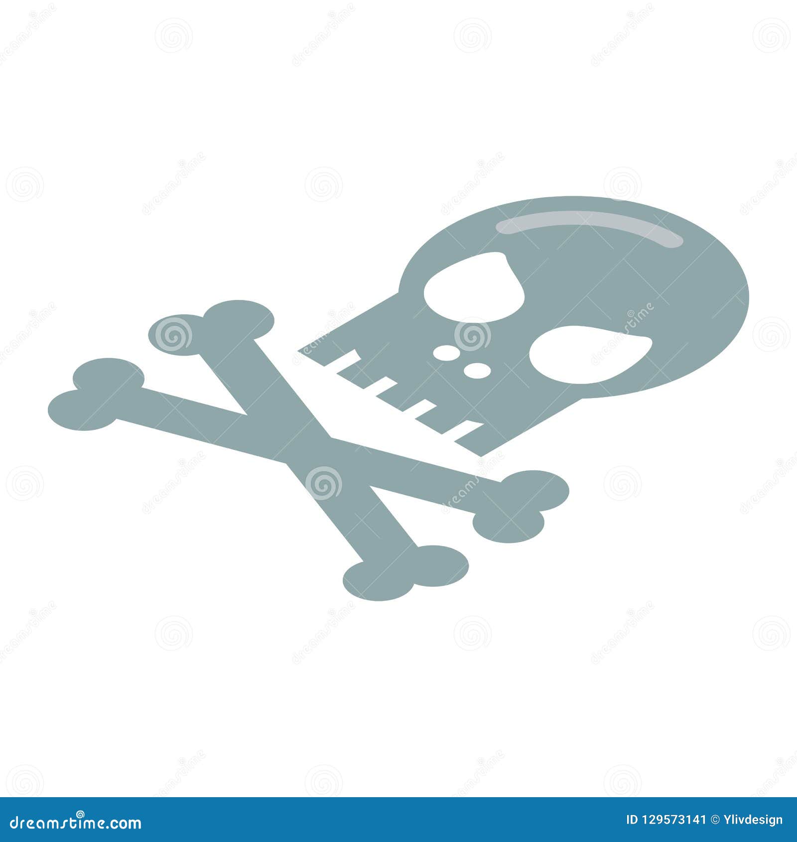 Skull Bone Icon, Isometric Style Stock Vector - Illustration of ...