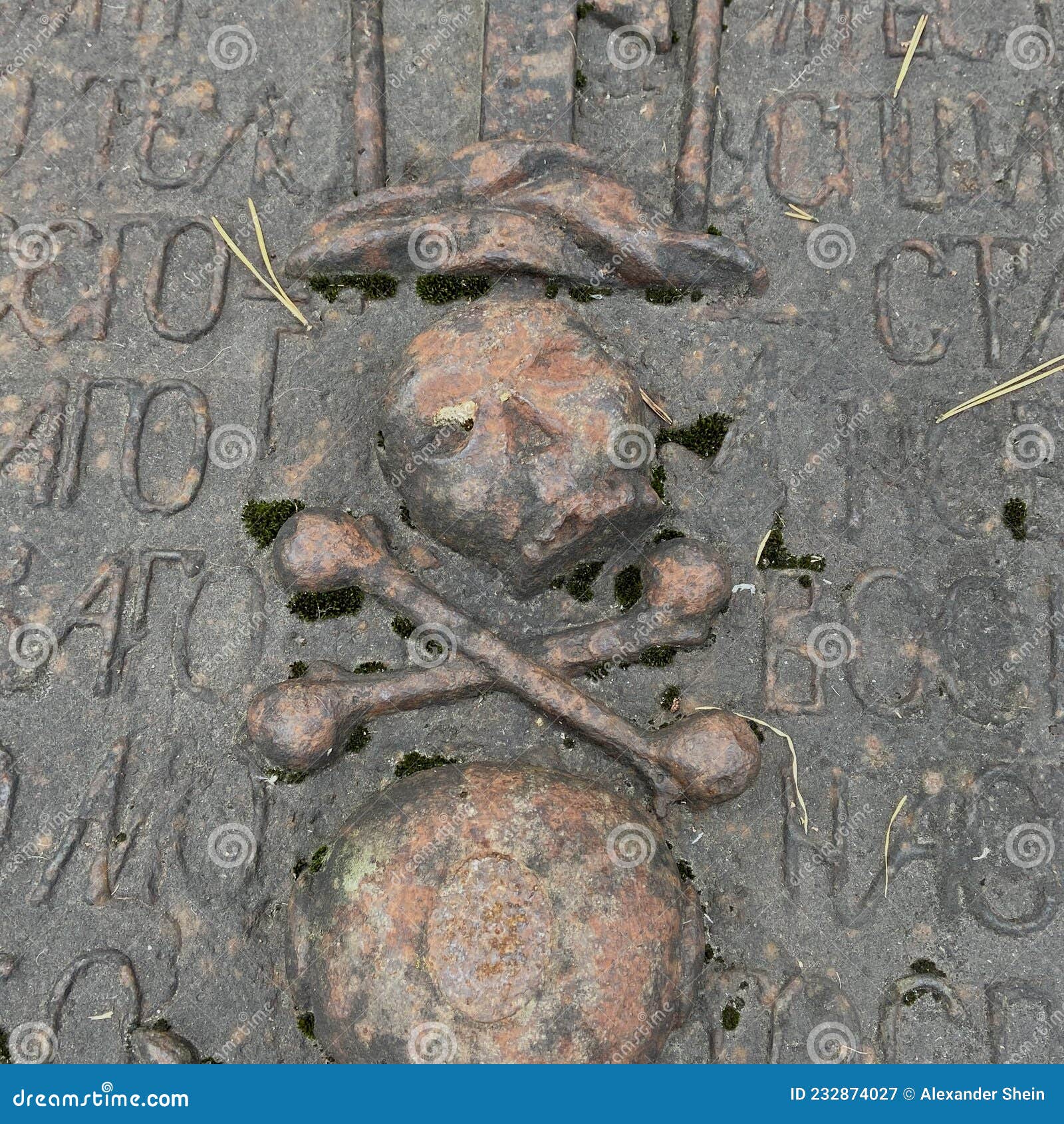 Skull and Bones (dead Head) on the Gravestone Stock Image - Image of ...