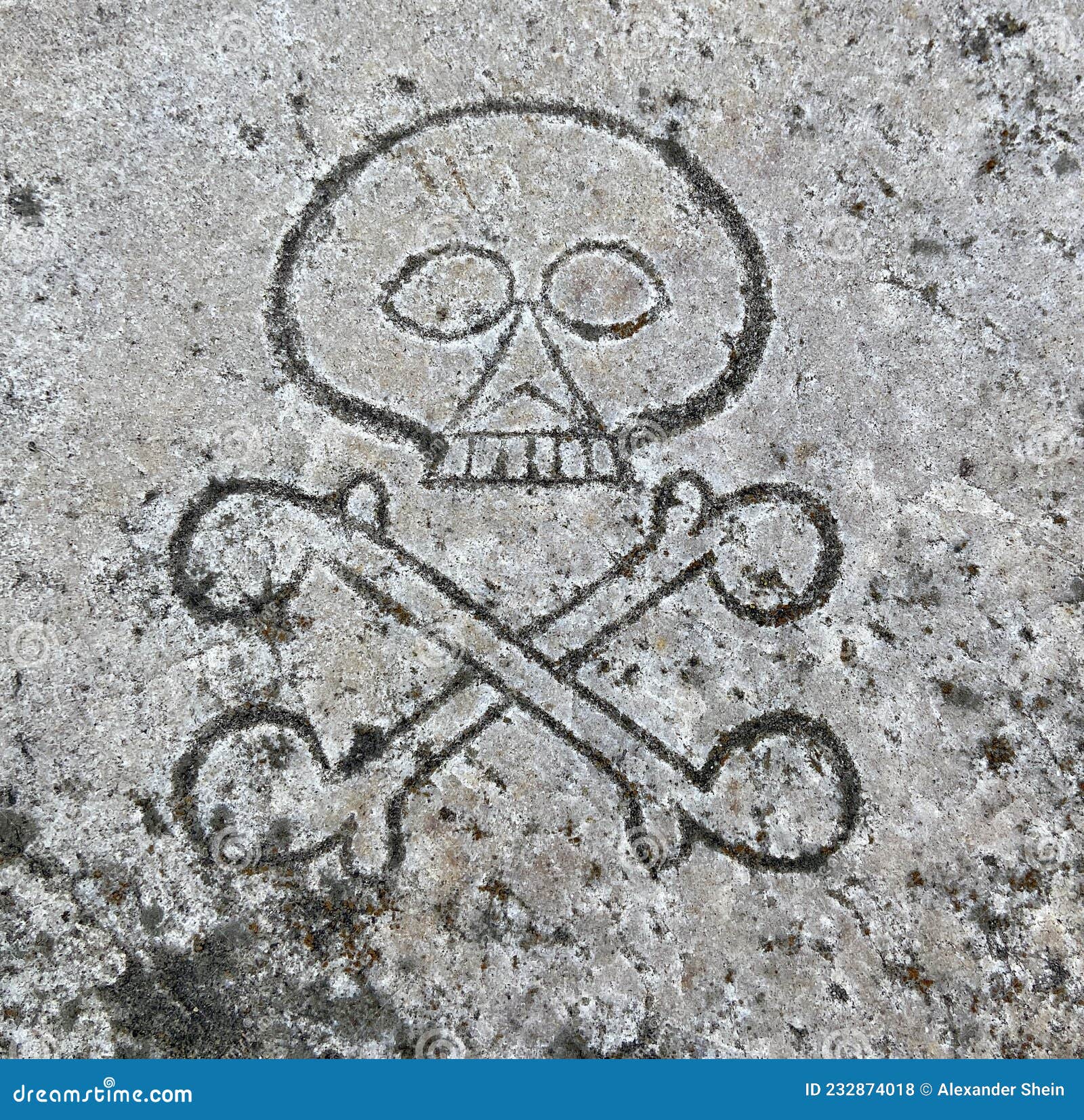Skull and Bones (dead Head) Stock Photo - Image of head, gravestone ...
