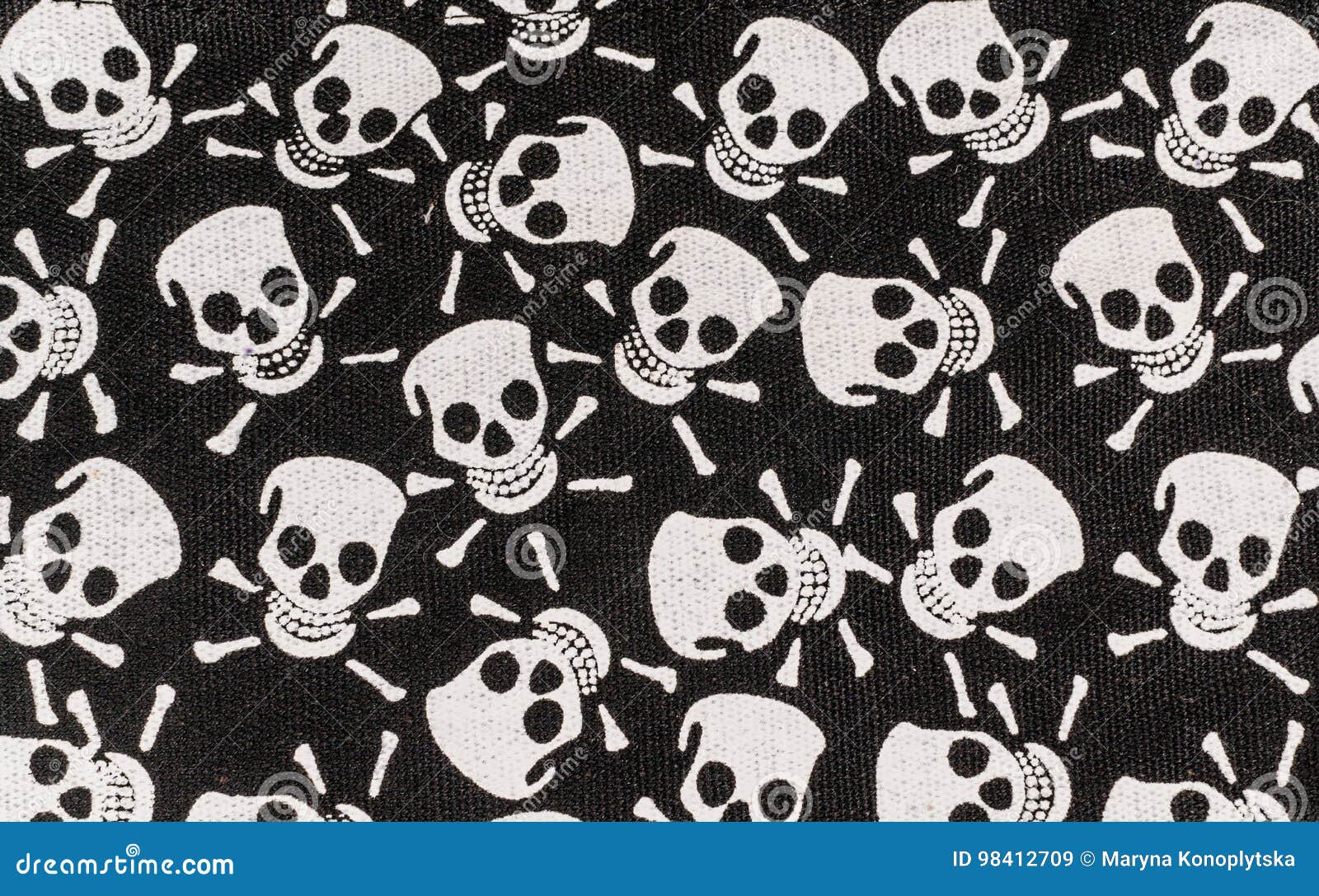 Skull and Bones. Gothic Pattern on Fabric Stock Image - Image of pirate ...
