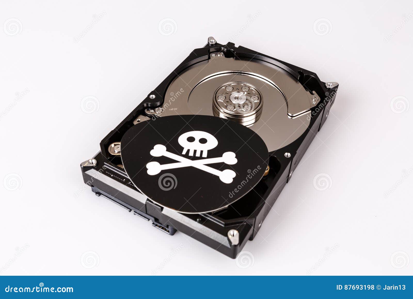 Skull with Bones and Hard Drive from Computer, Cyber Security Concept ...
