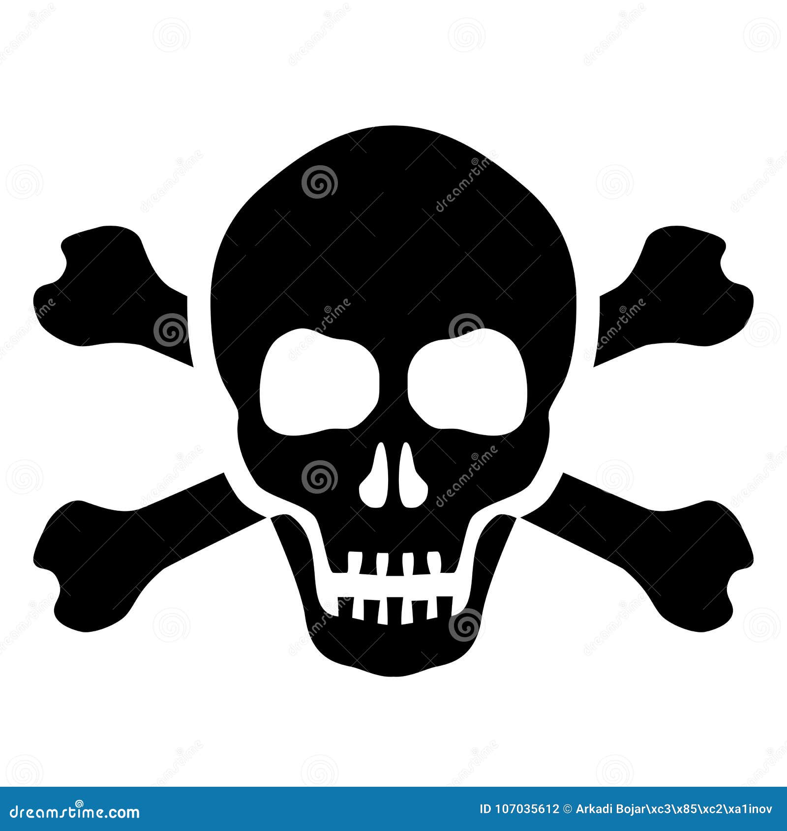 Skull and Bones Mortal Symbol Stock Vector - Illustration of cranium ...