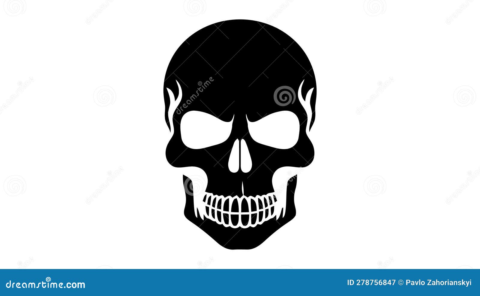 Skull and Bones Mortal Symbol Vector Illustration Isolated on White ...