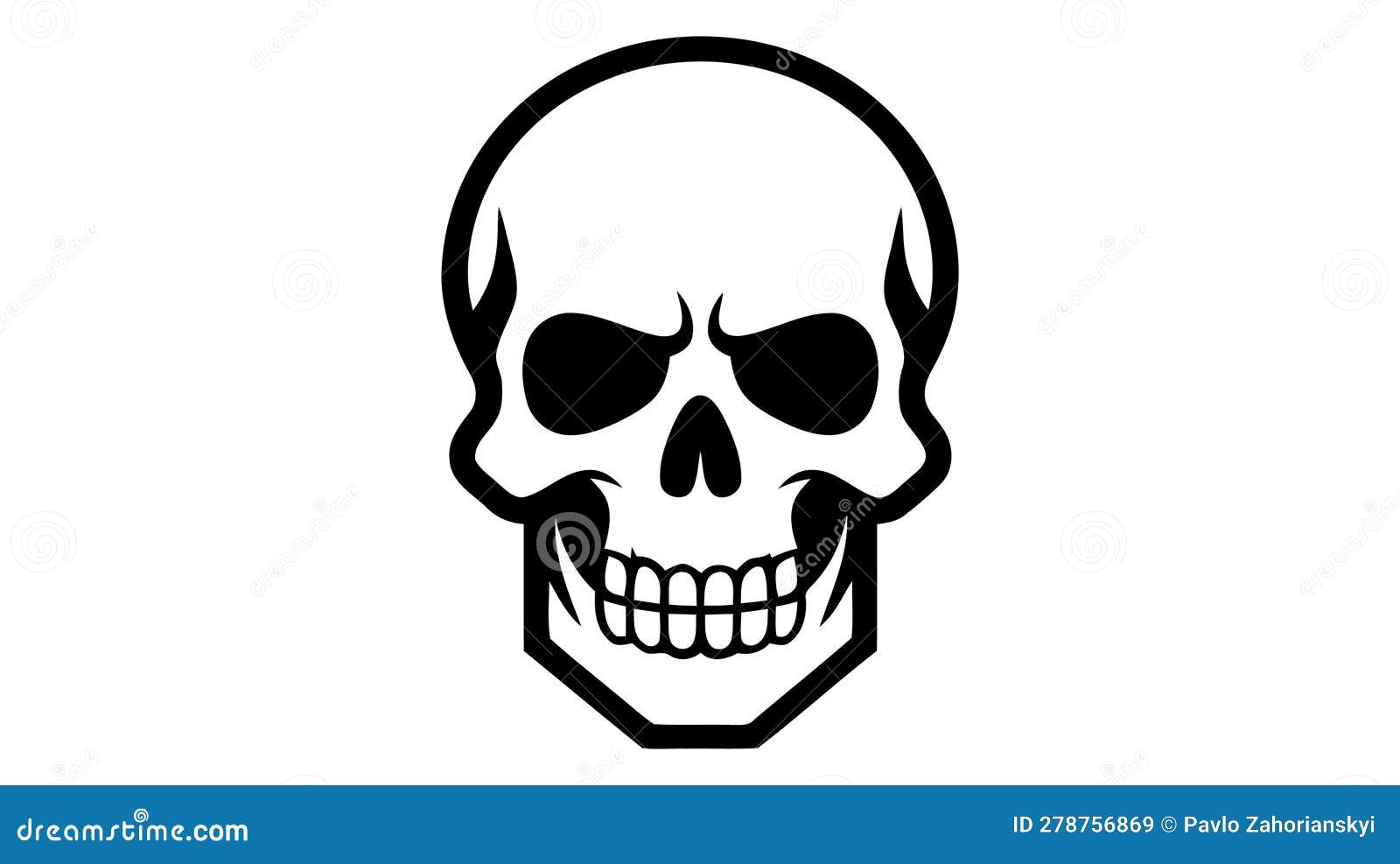 Skull and Bones Mortal Symbol Vector Illustration Isolated on White ...