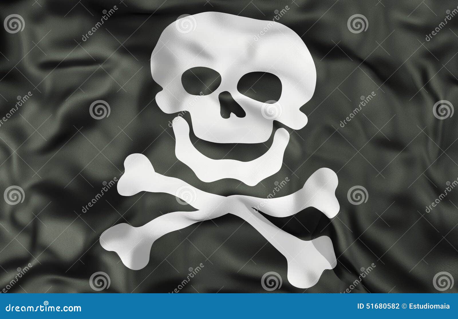 Skull and Bones Symbol Flag 3d Illustration Stock Illustration ...