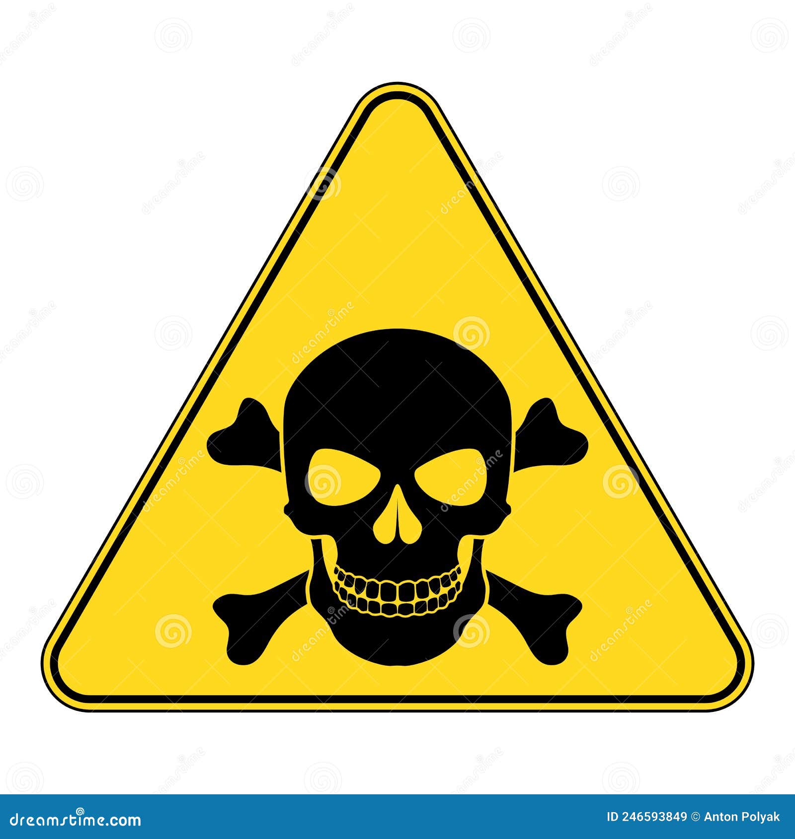 Skull and Bones Warning Sign. Danger Sign. Stock Vector - Illustration ...