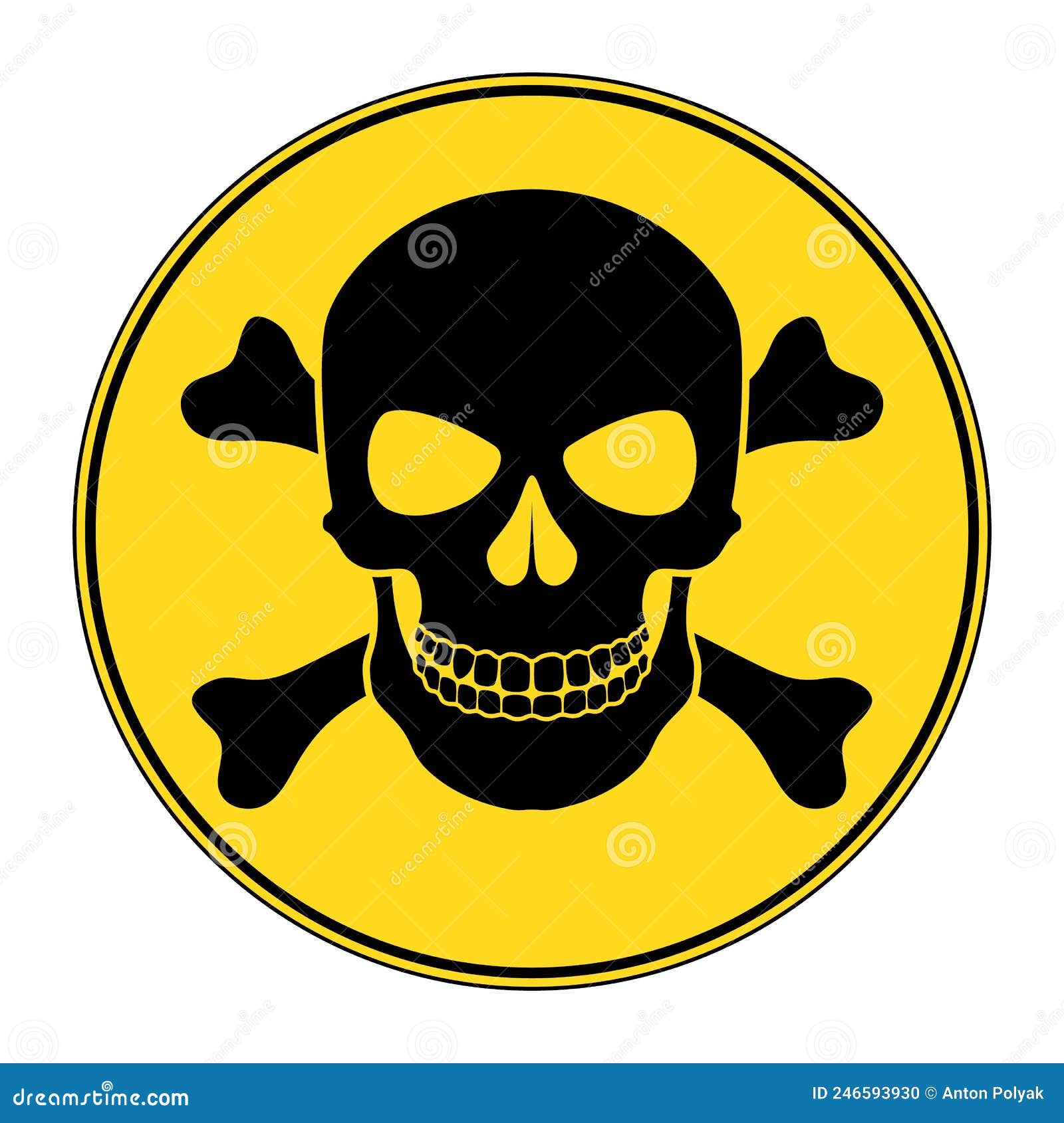 Skull and Bones Warning Sign. Danger Sign. Stock Vector - Illustration ...