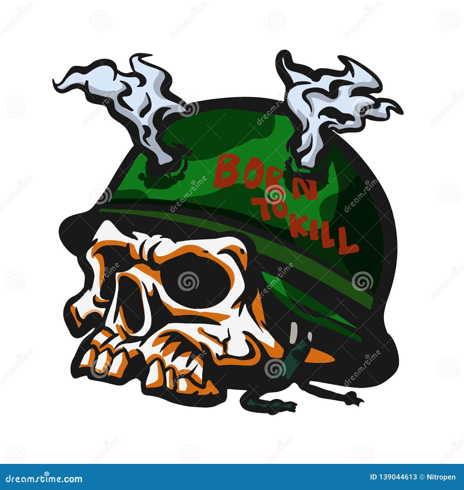 Skull born to kill stock vector. Illustration of halloween - 139044613