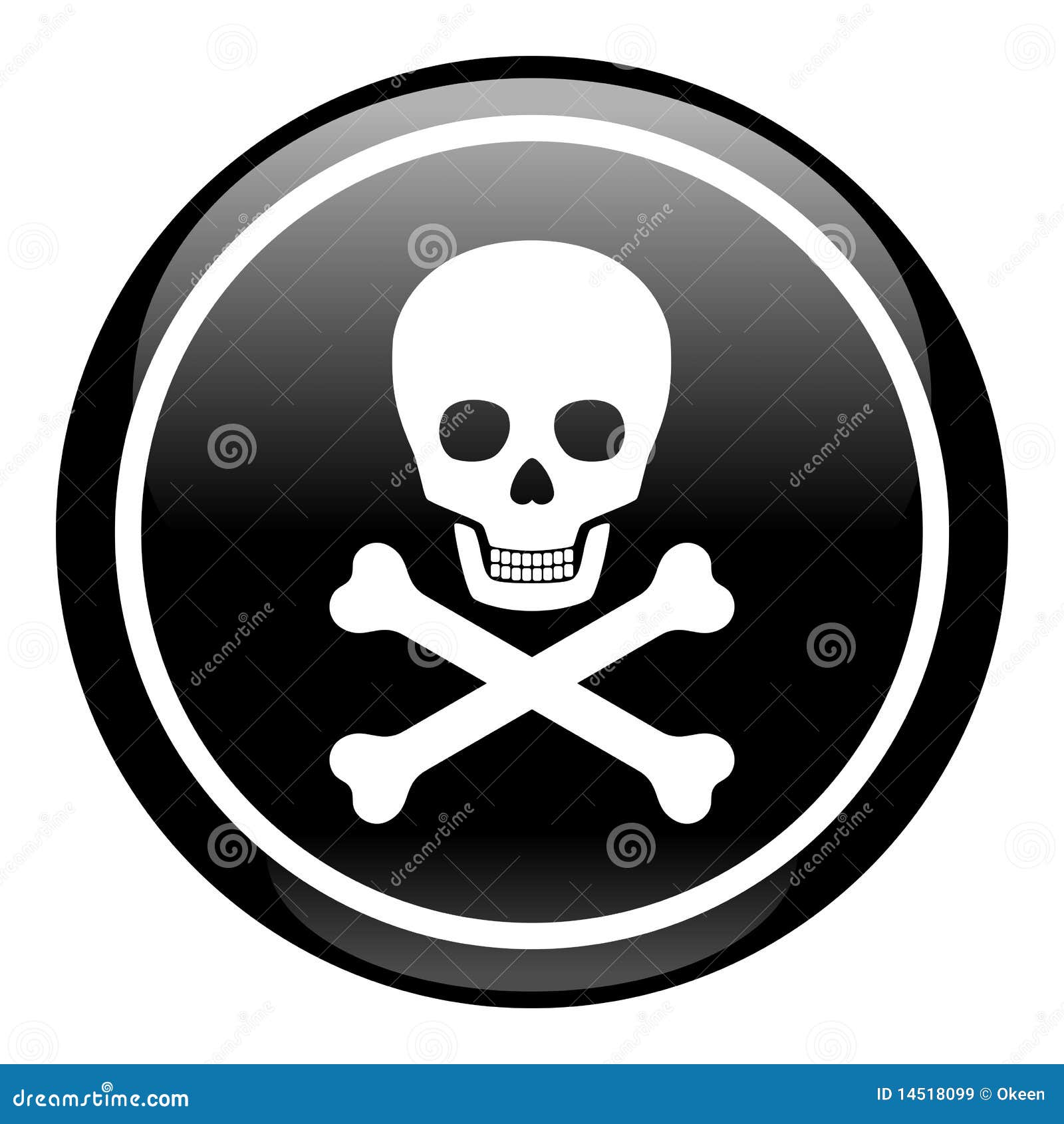 Skull on Button stock vector. Illustration of skeleton - 14518099