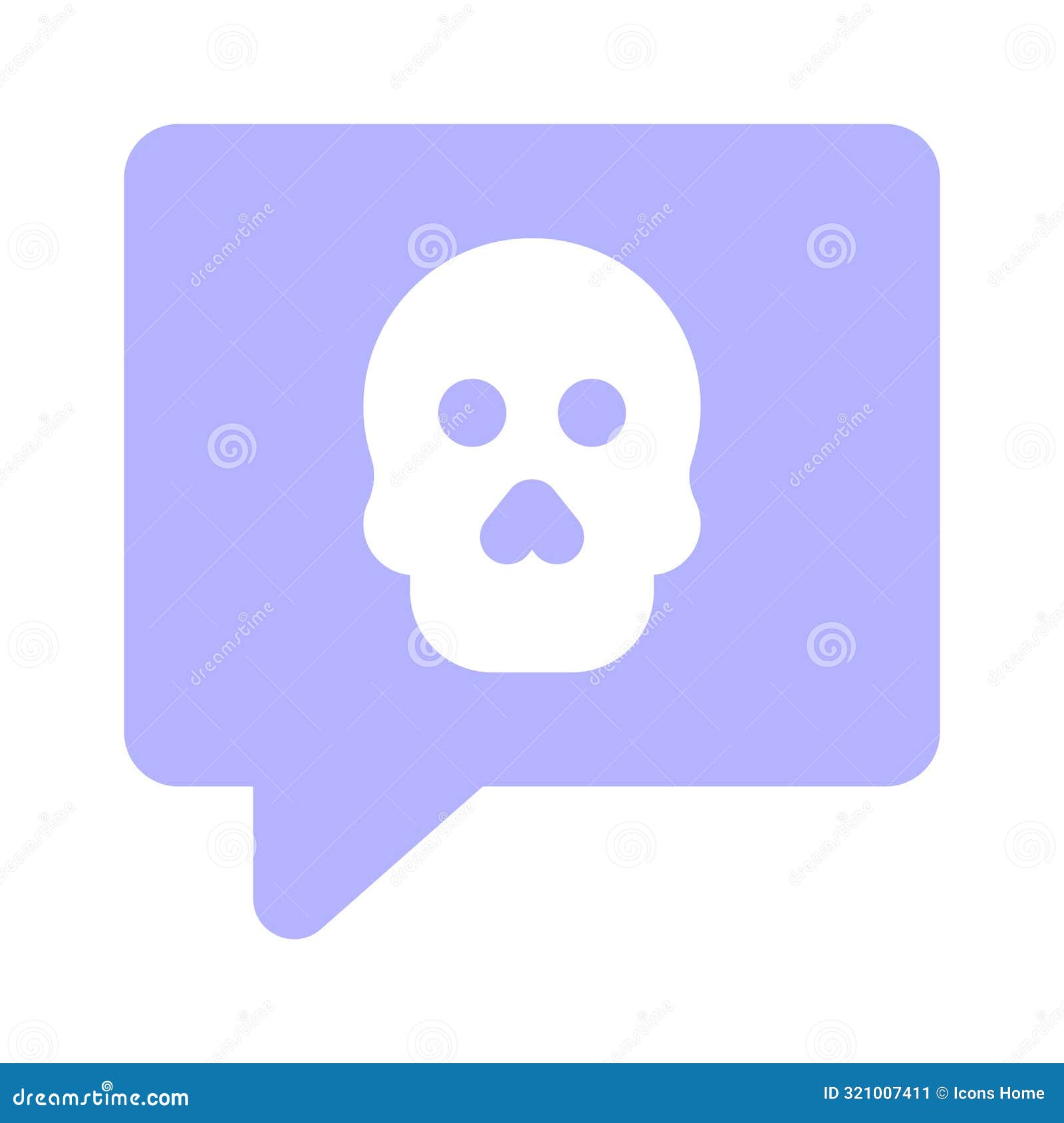 Skull on Chat Bubble Showing Icon of Message Hacking, Cybercrime Vector ...
