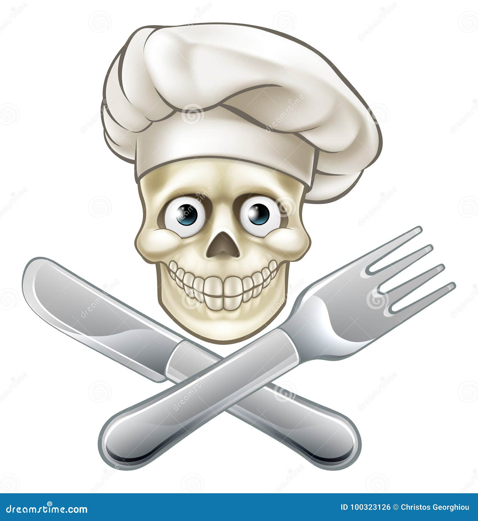 Skull Chef Pirate Cartoon stock vector. Illustration of character ...