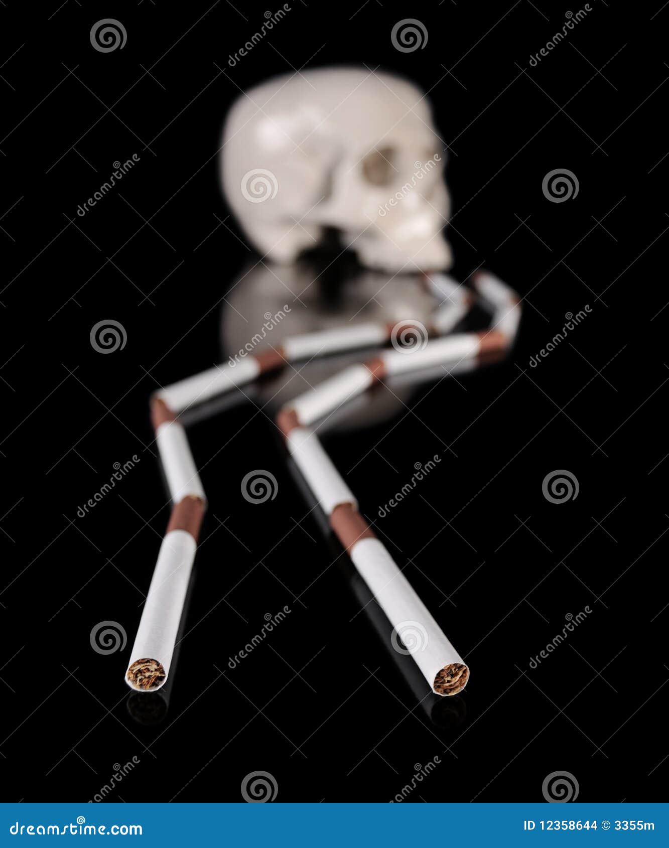The skull and cigarettes stock photo. Image of health - 12358644