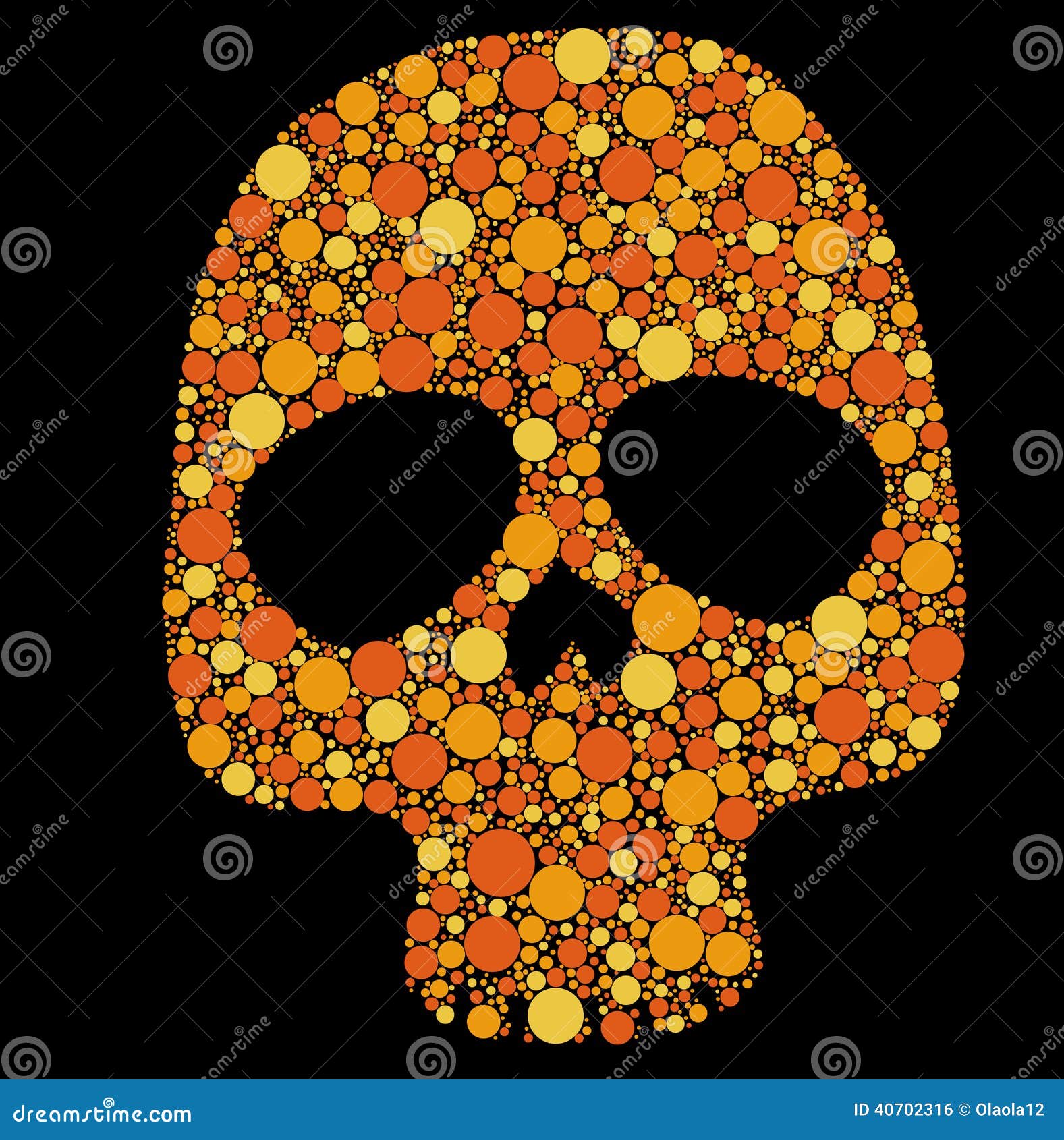 Skull with circles stock vector. Illustration of design - 40702316