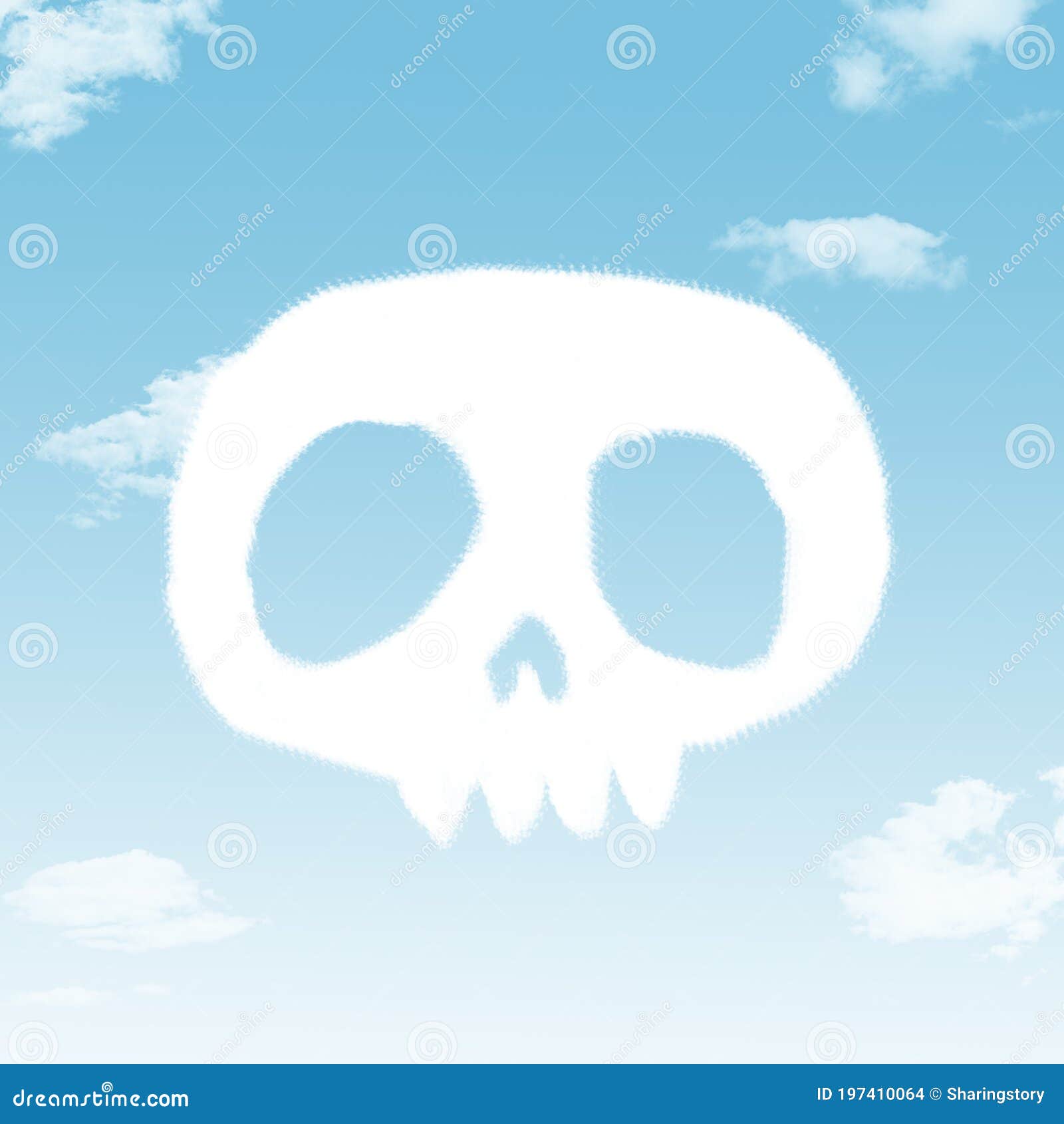 Skull Cloud Shape , Concept of Halloween Stock Illustration ...