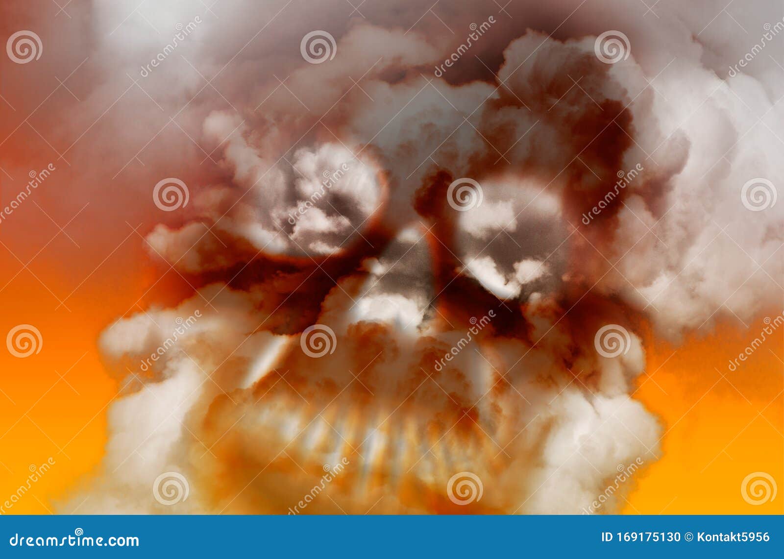 A skull in the cloud stock photo. Image of devil, firebug - 169175130