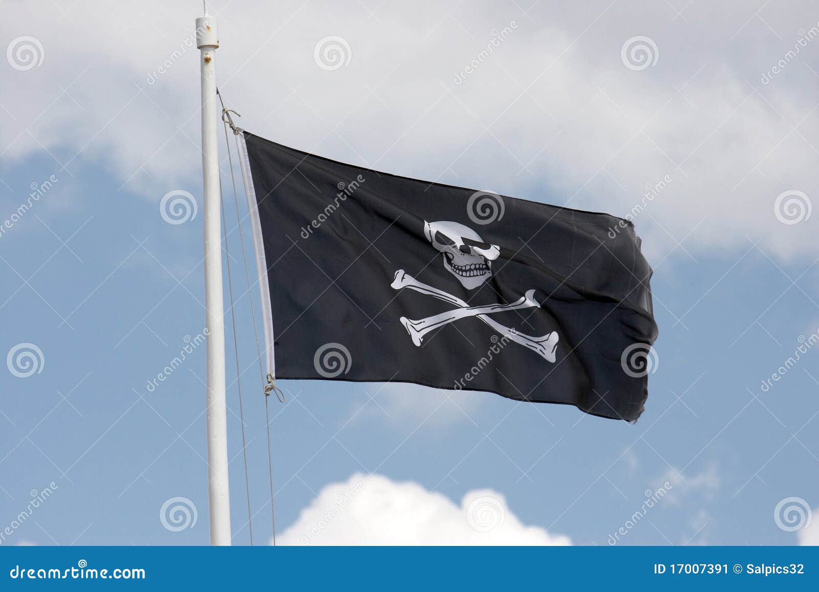 Skull and Cross Bone Flag stock image. Image of blue - 17007391