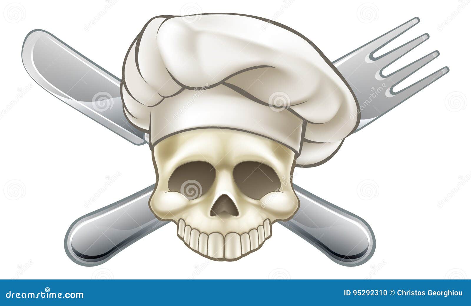 Skull and Crossbones Chef stock vector. Illustration of knife - 95292310