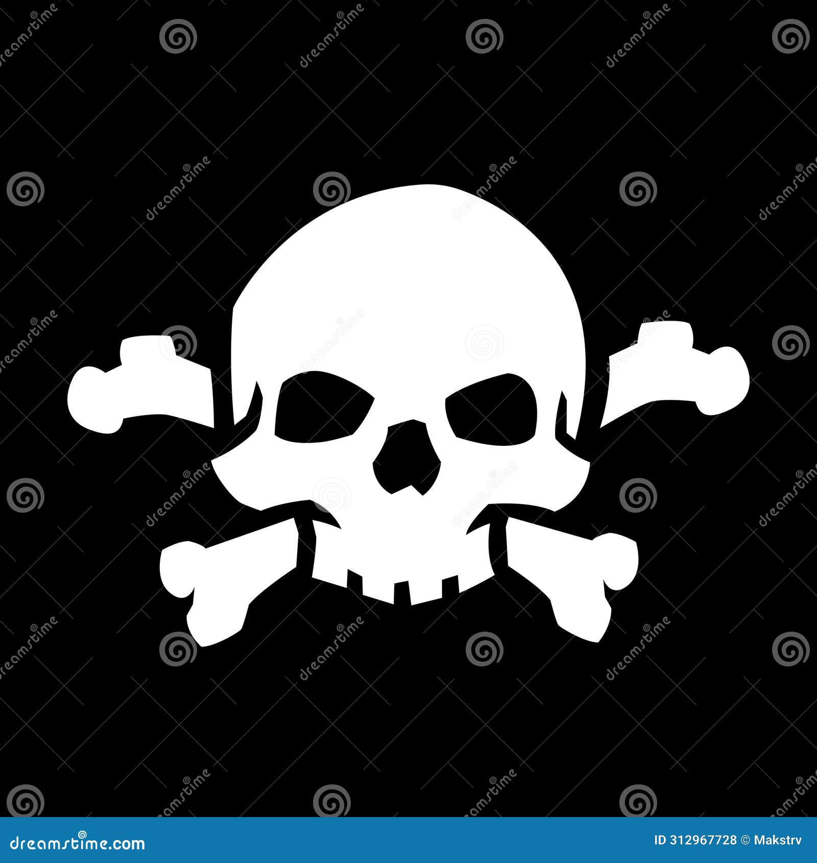 Skull and Crossbones on a Dark Background. Stock Vector - Illustration ...