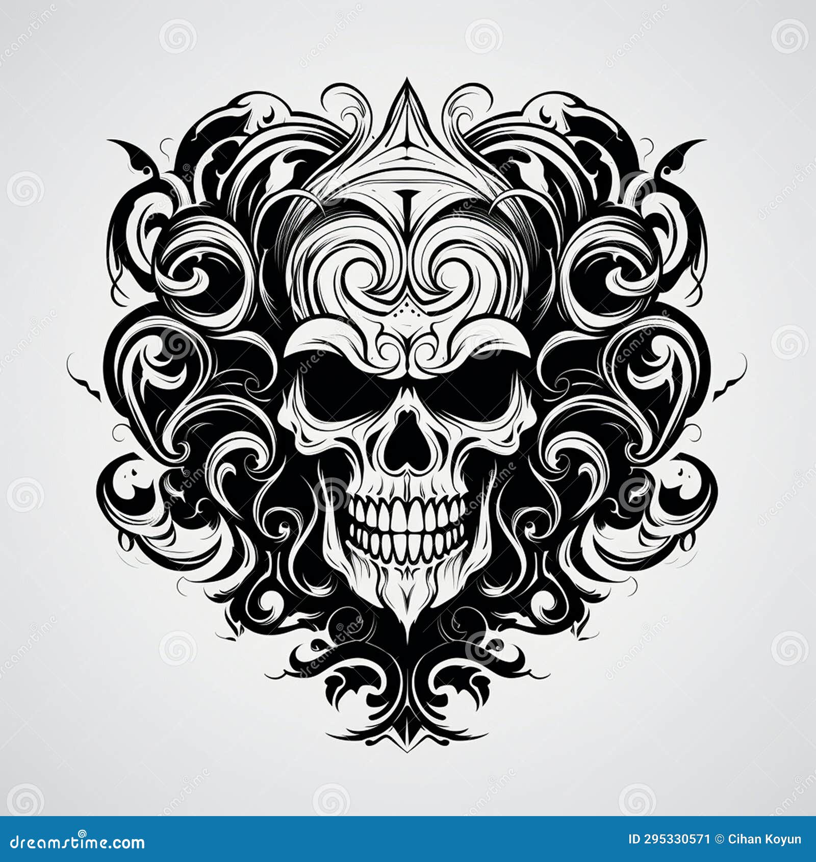 Skull and Crossbones Design Stock Illustration - Illustration of gothic ...