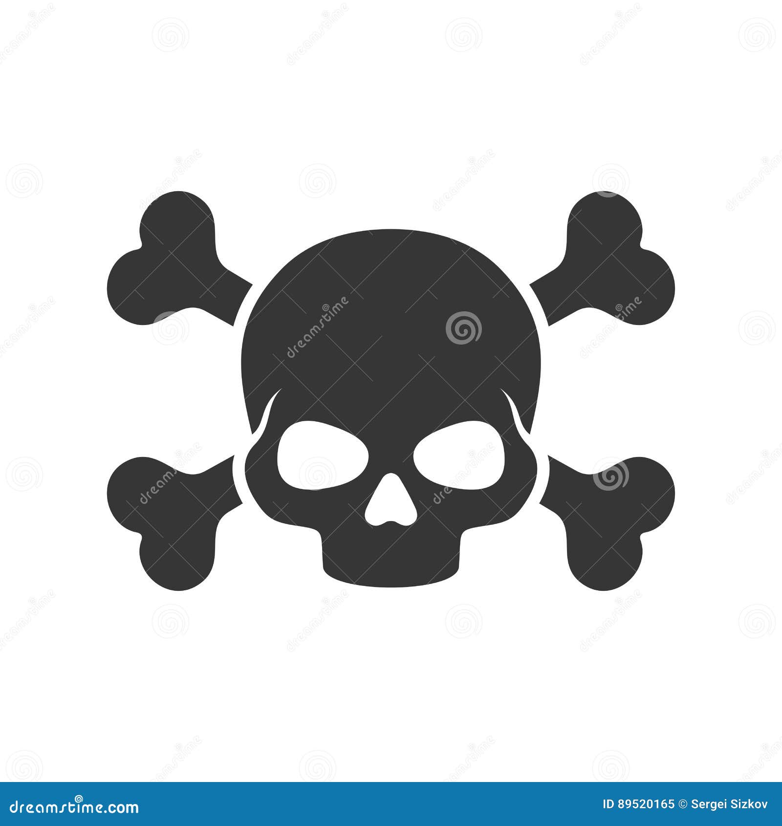 Skull and Crossbones Icon on White Background. Vector Stock Vector ...