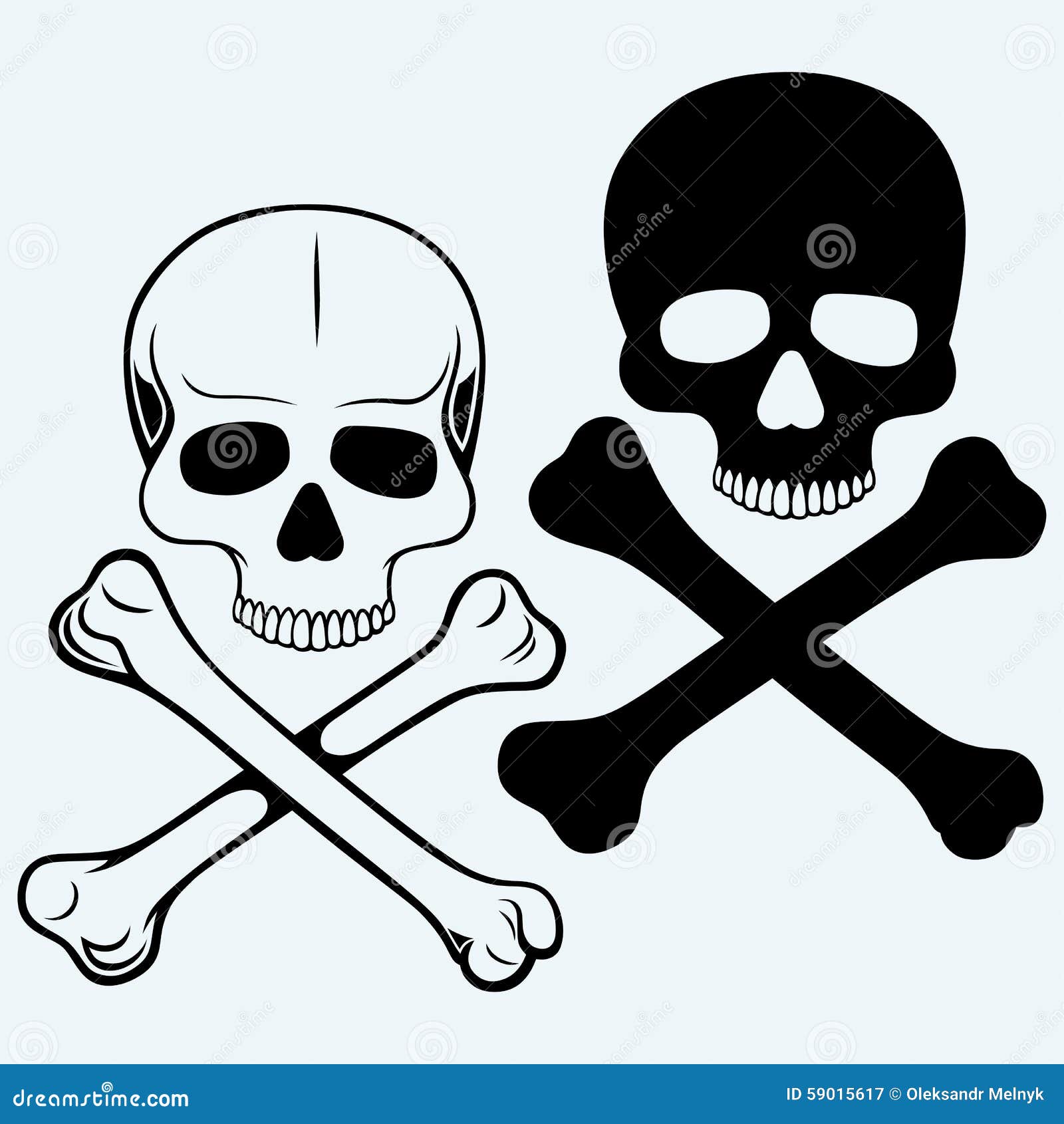 Skull and crossbones stock vector. Illustration of grim - 59015617