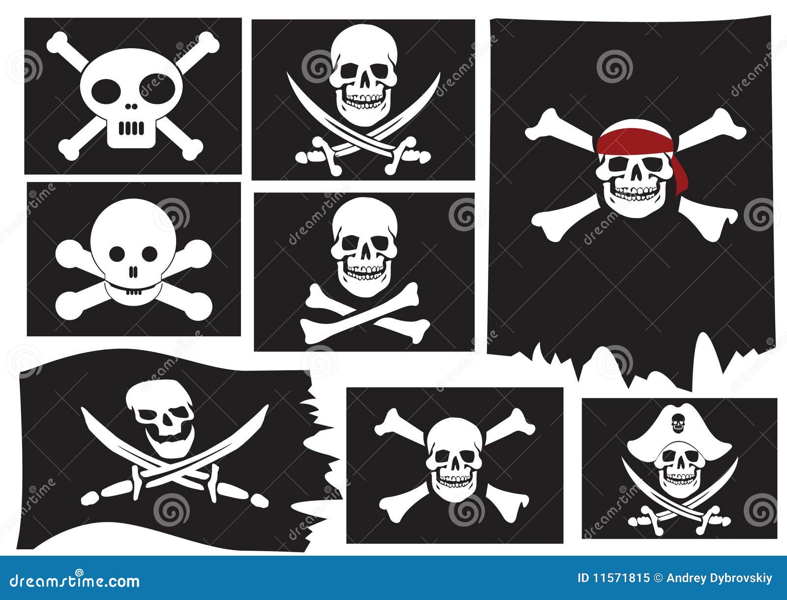 Skull and Crossbones. Pirate Flags Stock Vector - Illustration of navy ...