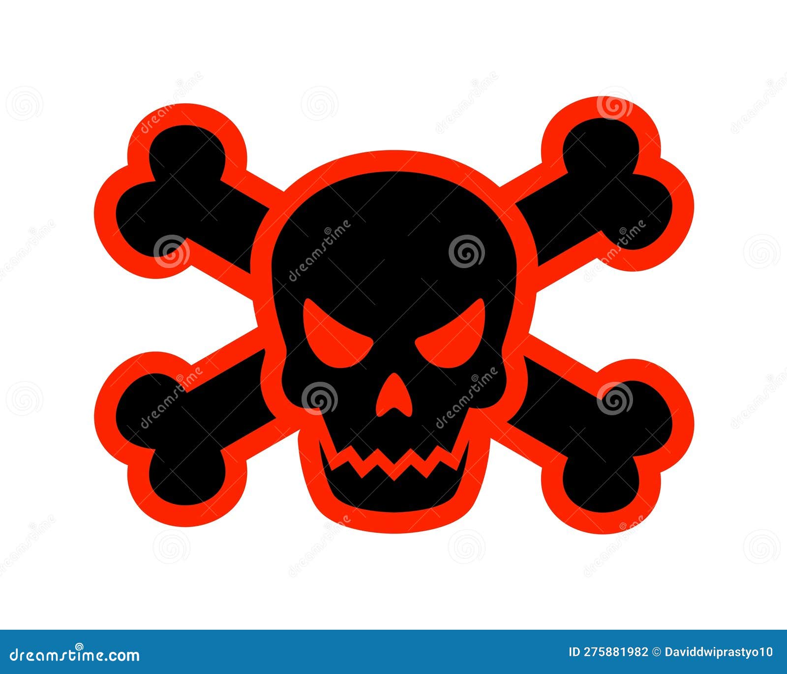 Skull and crossbones stock vector. Illustration of warning - 275881982