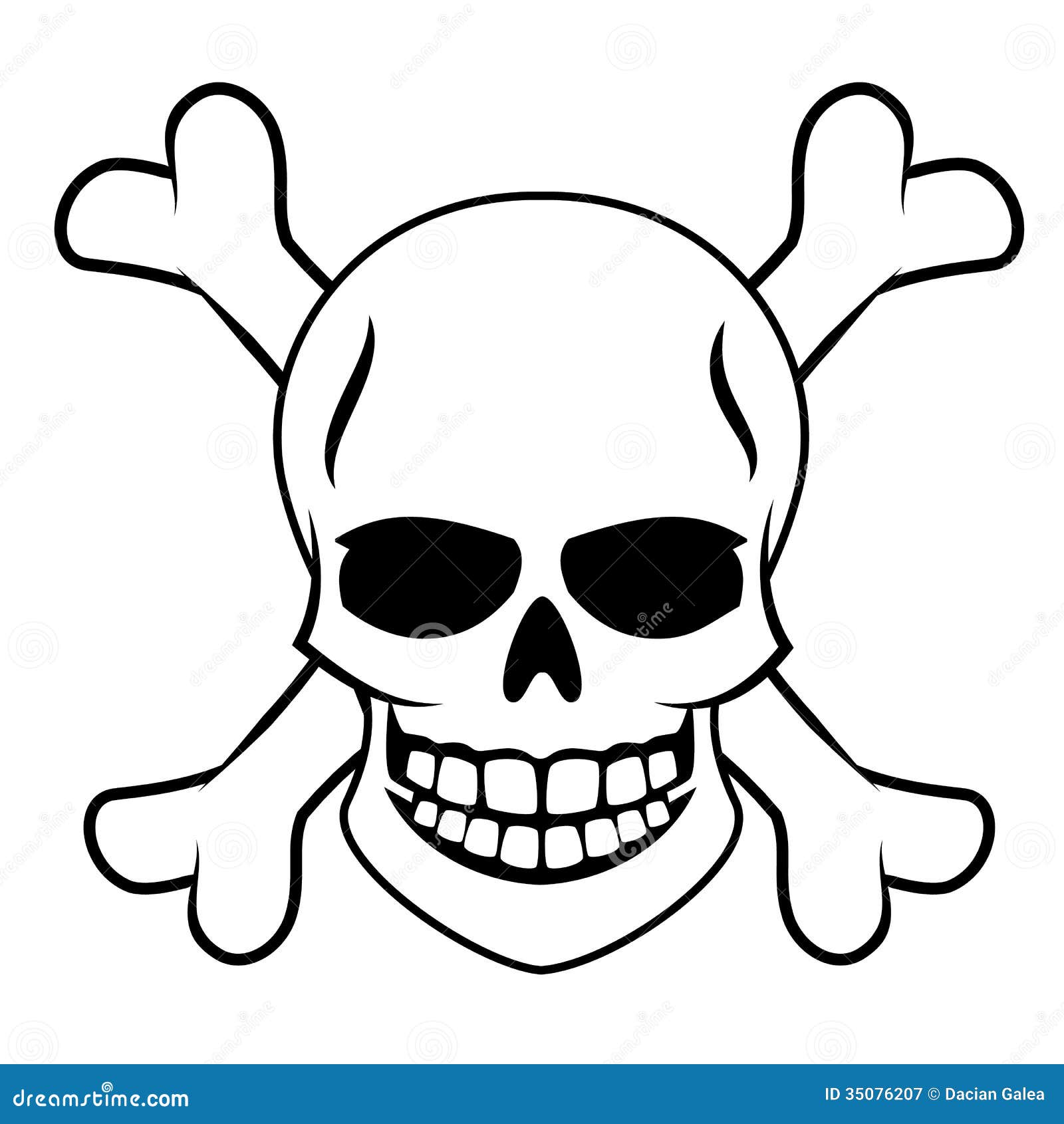 Skull with Crossbones stock vector. Illustration of symbol - 35076207