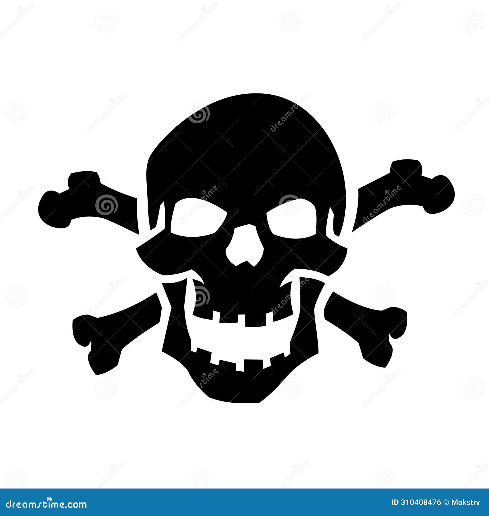 Skull and crossbones. stock vector. Illustration of scary - 310408476