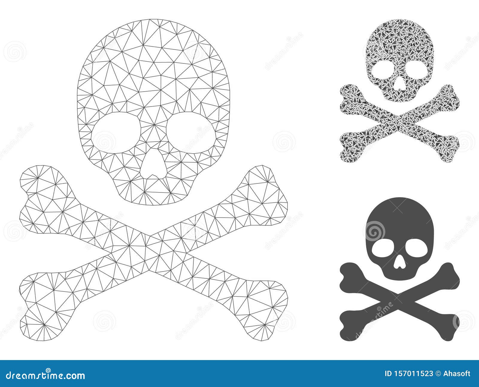 Skull and Crossbones Vector Mesh Wire Frame Model and Triangle Mosaic ... Skull and Crossbones Vector Mesh Wire Frame Model and Triangle Mosaic ...