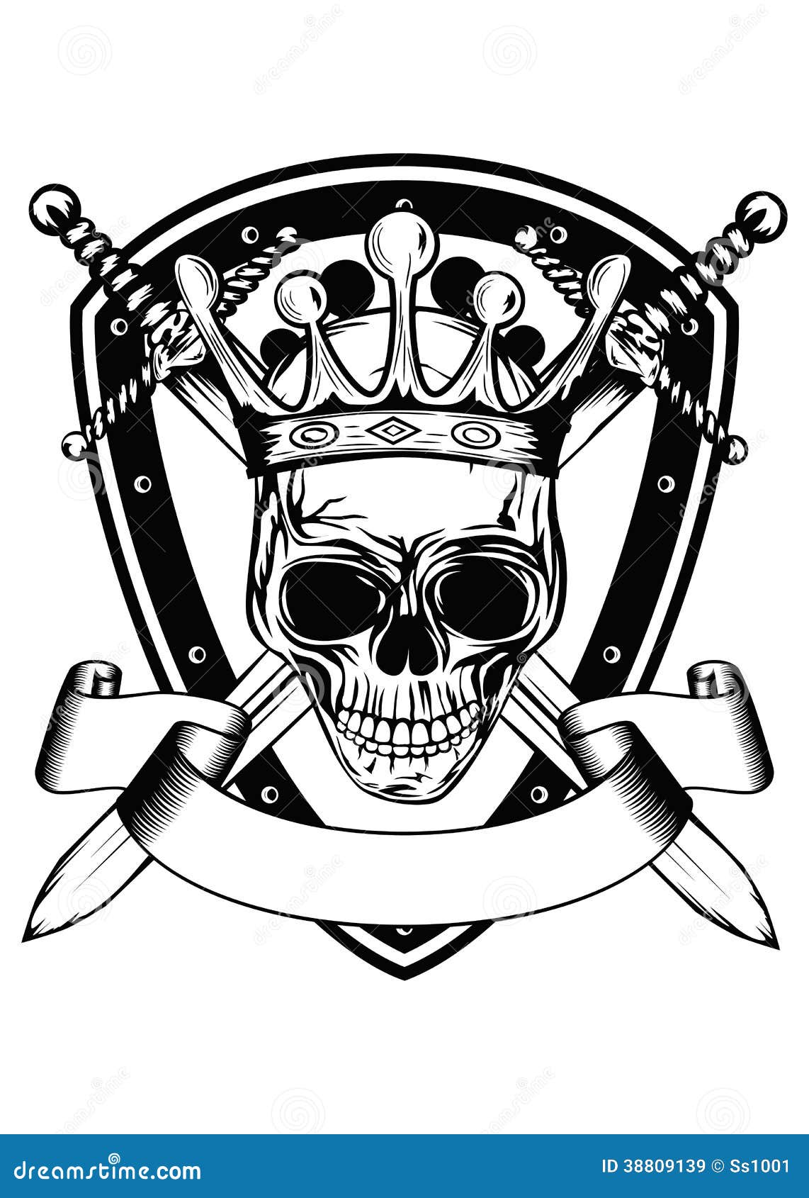 Skull in Crown Board and Crossed Swords Stock Vector - Illustration of ... Skull in Crown Board and Crossed Swords Stock Vector - Illustration of ...