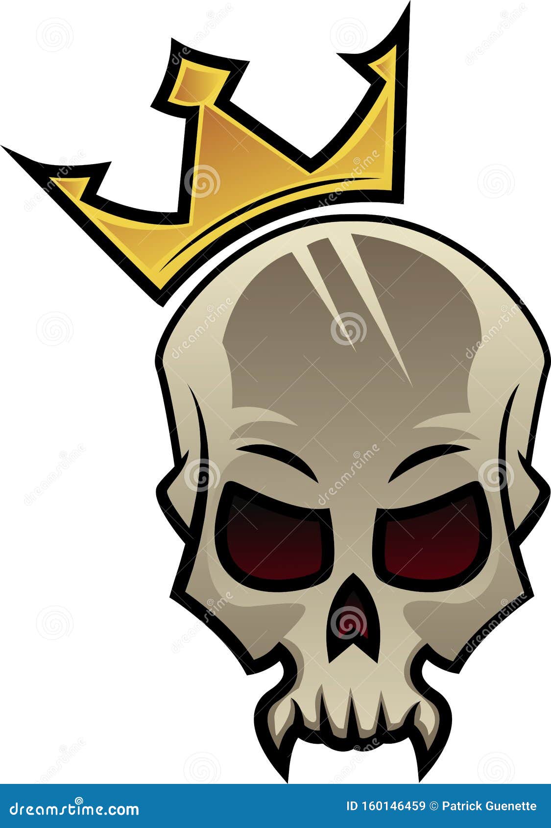 Skull with Crown, Illustration, Vector Stock Vector - Illustration of ...