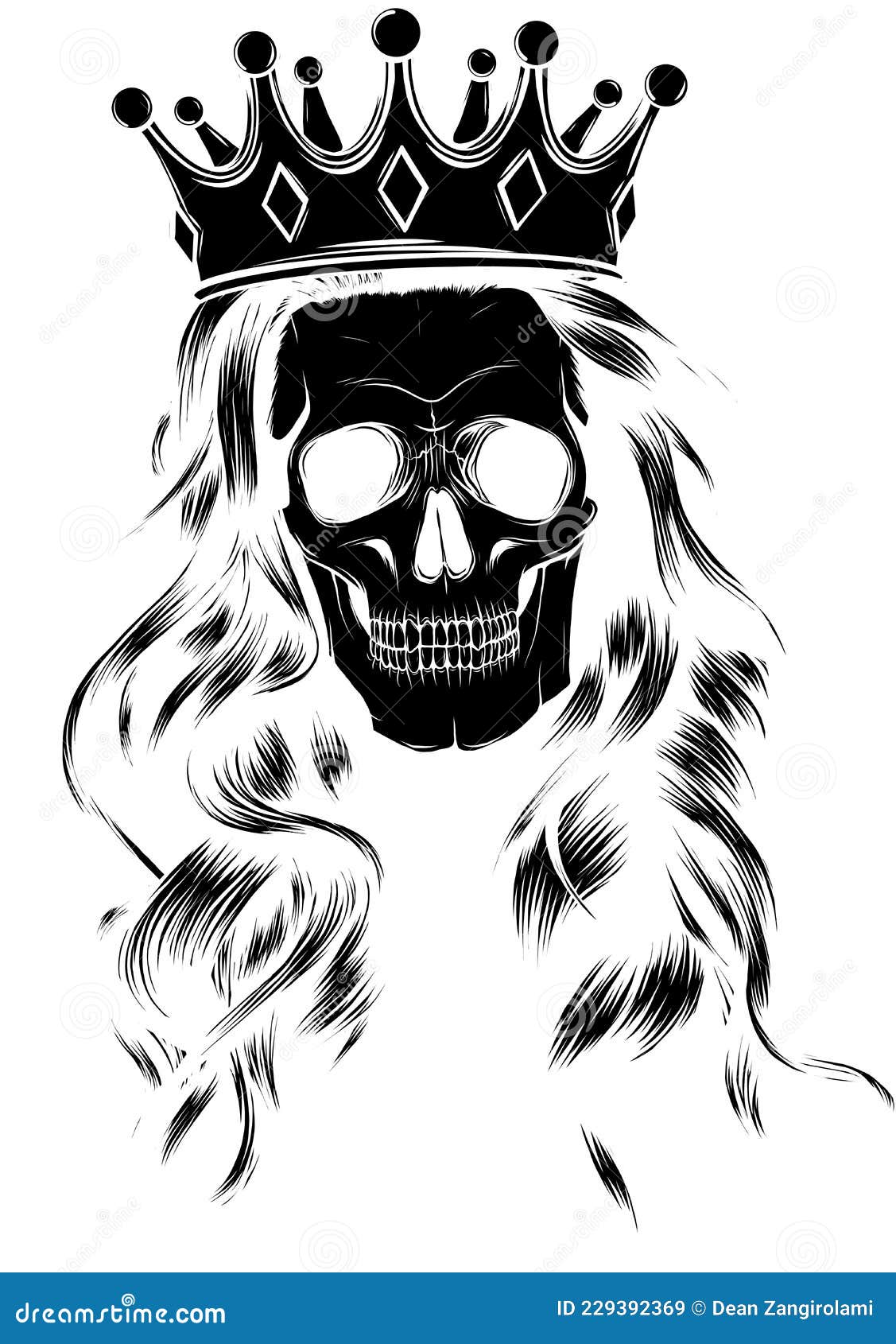 Skull in the Crown. Vector Vintage Illustration Stock Vector ...