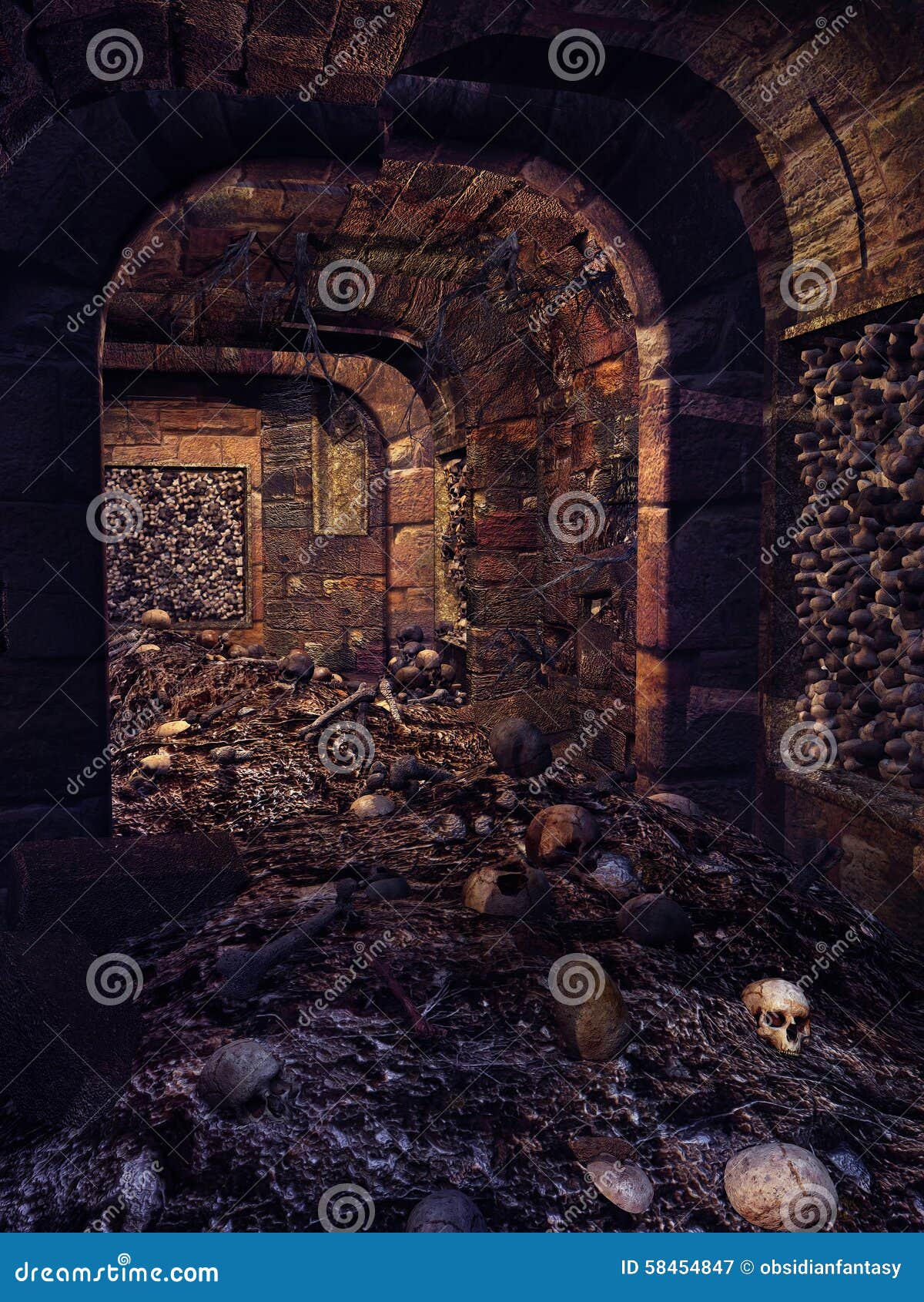 Skull crypt stock illustration. Illustration of skull - 58454847