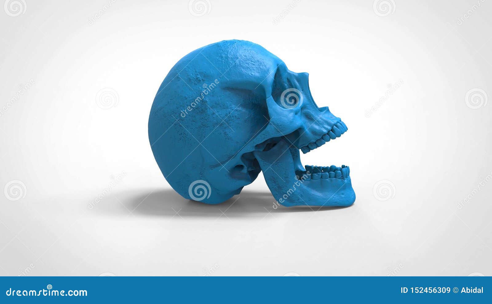 Skull 3d Printed Isolated , 3d Render Stock Illustration - Illustration ...